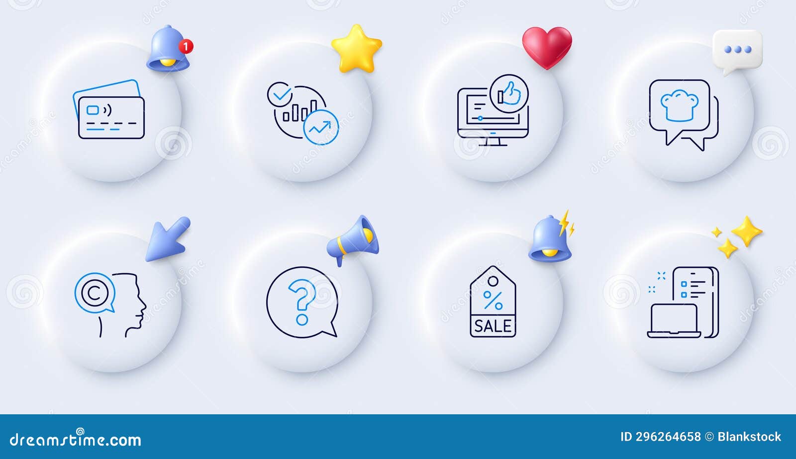 Statistics, Question Mark and Writer Line Icons. for Web App, Printing ...