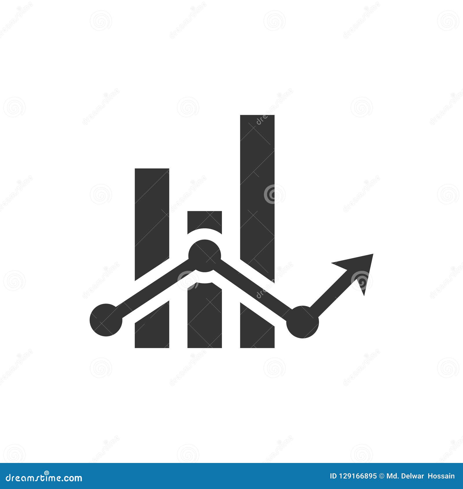 Statistics Report Icon stock vector. Illustration of chart - 129166895