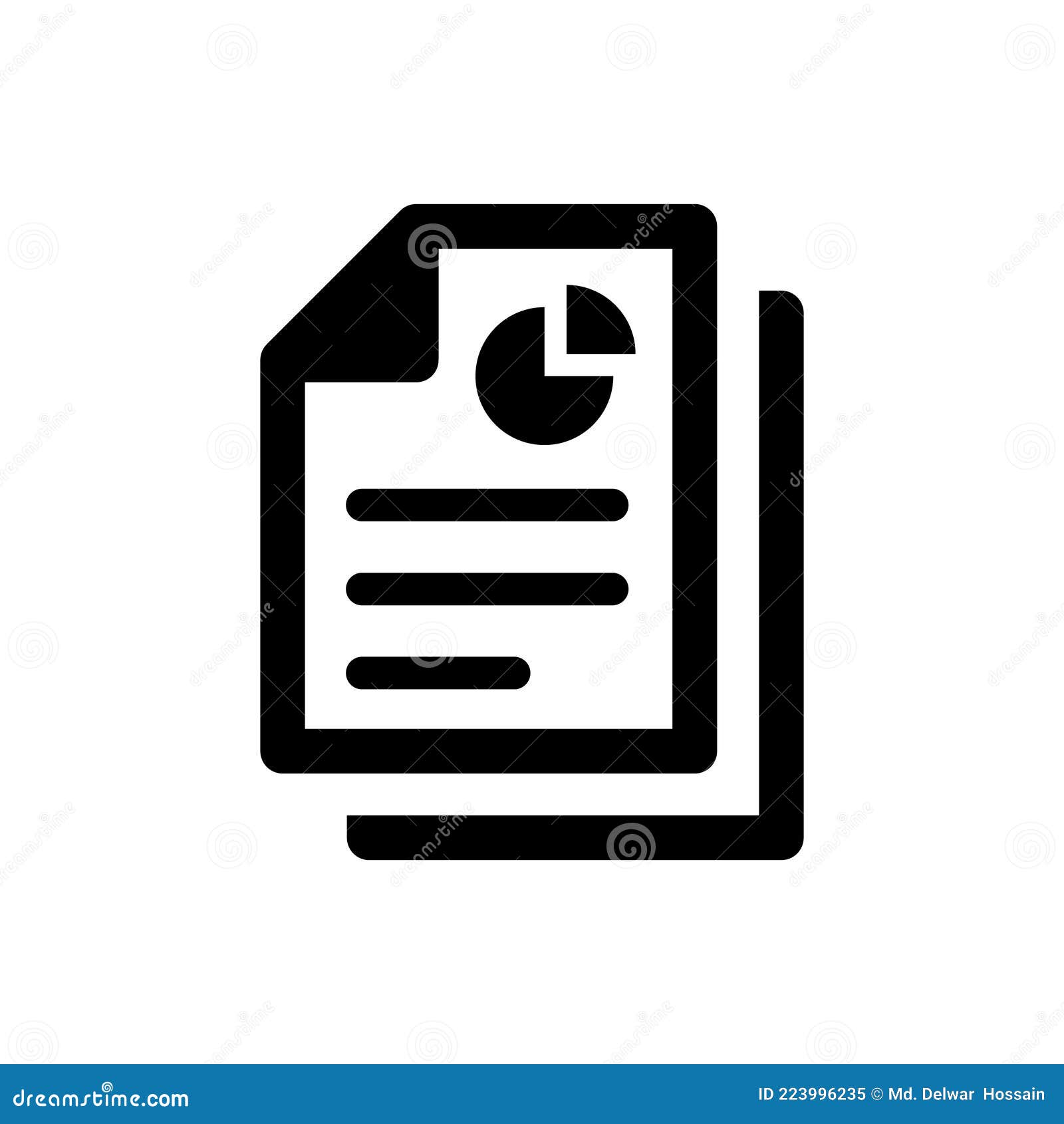 Statistics report icon stock vector. Illustration of symbol - 223996235