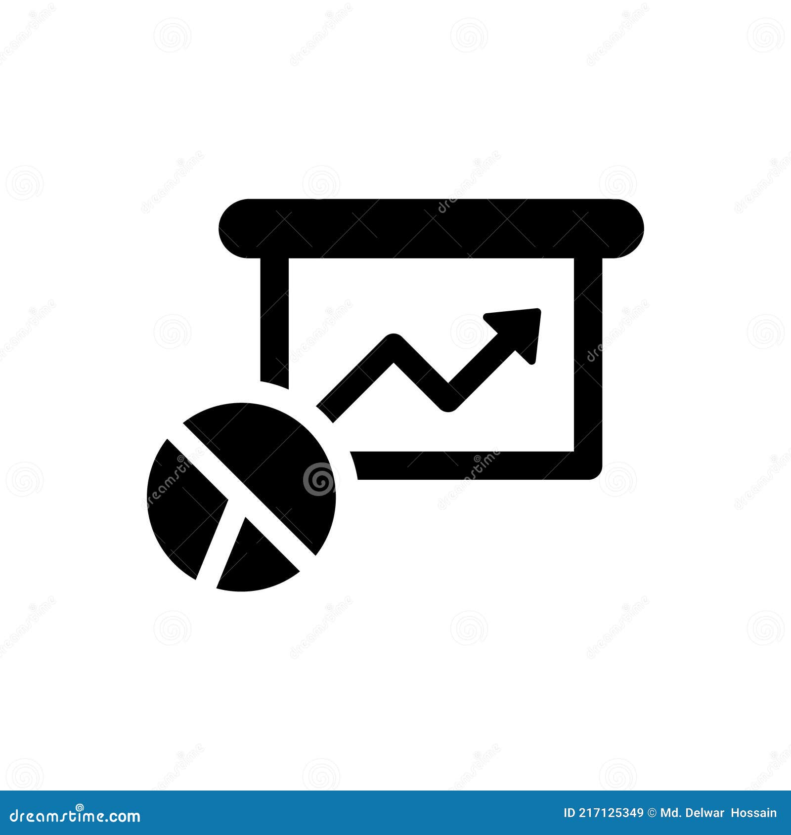 Statistics report icon stock vector. Illustration of presentation ...