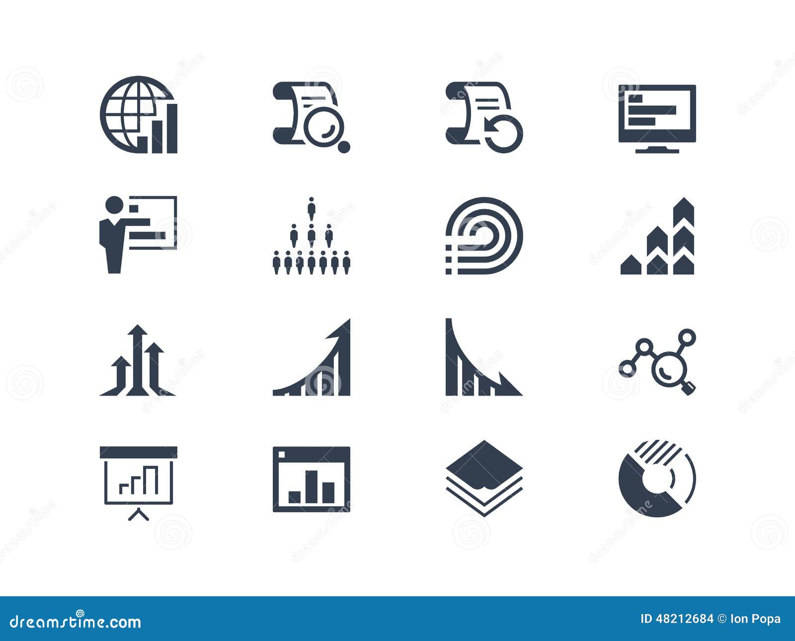Statistics and Report Icons Stock Vector - Illustration of network ...