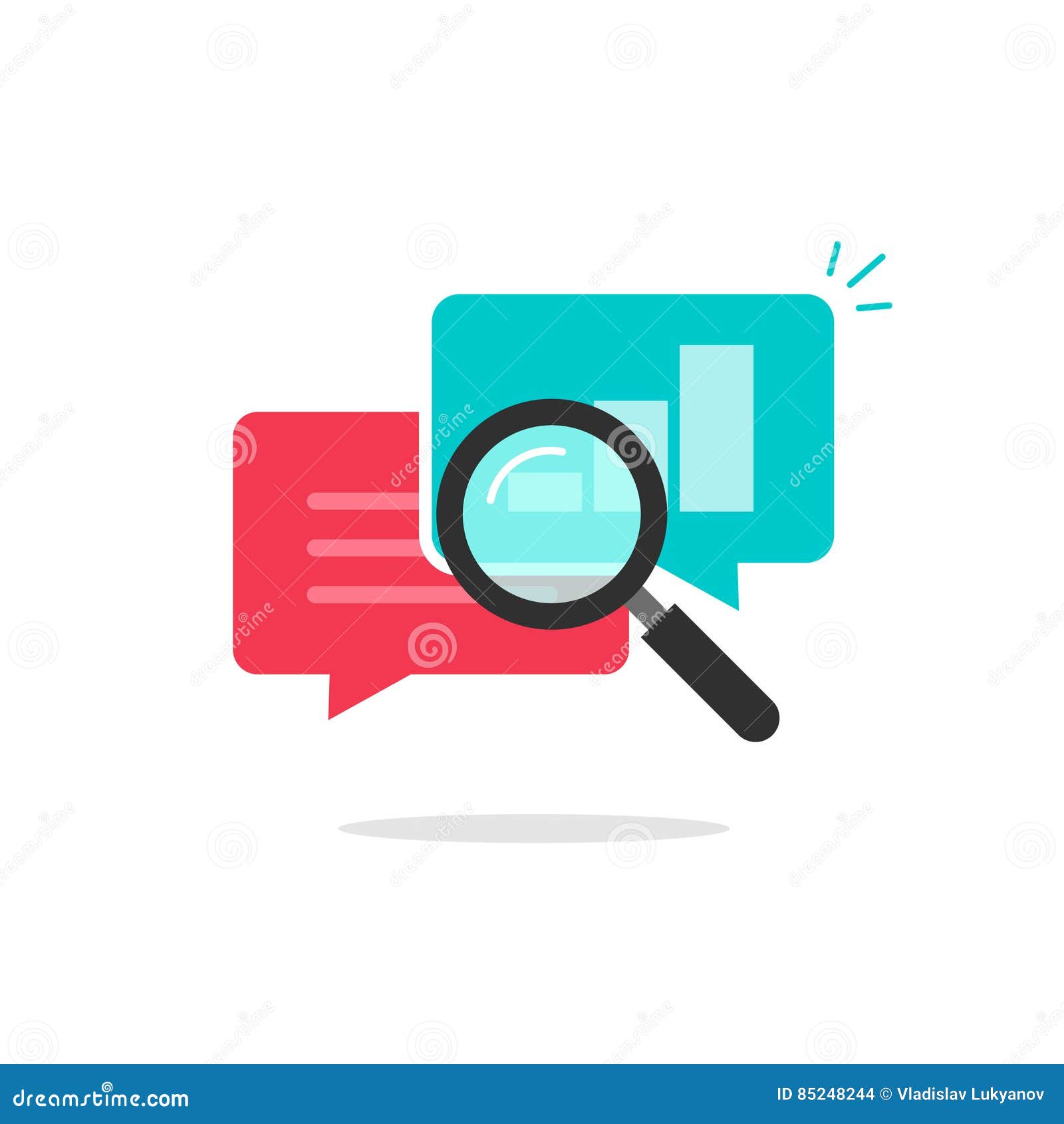 Statistics Research Icon Vector, Analysis Data, Analyzing Chat ...