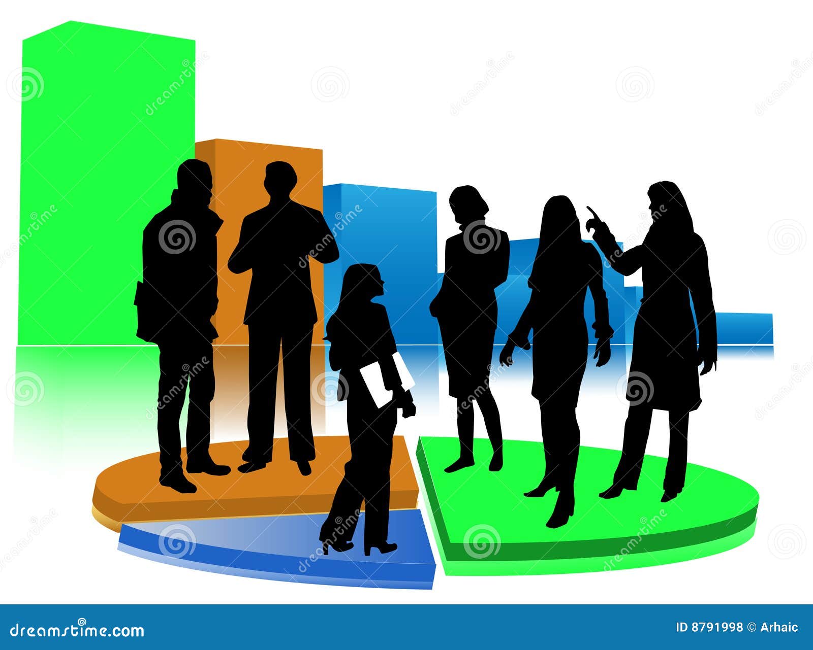 Statistics with Silhouettes Stock Vector - Illustration of network ...