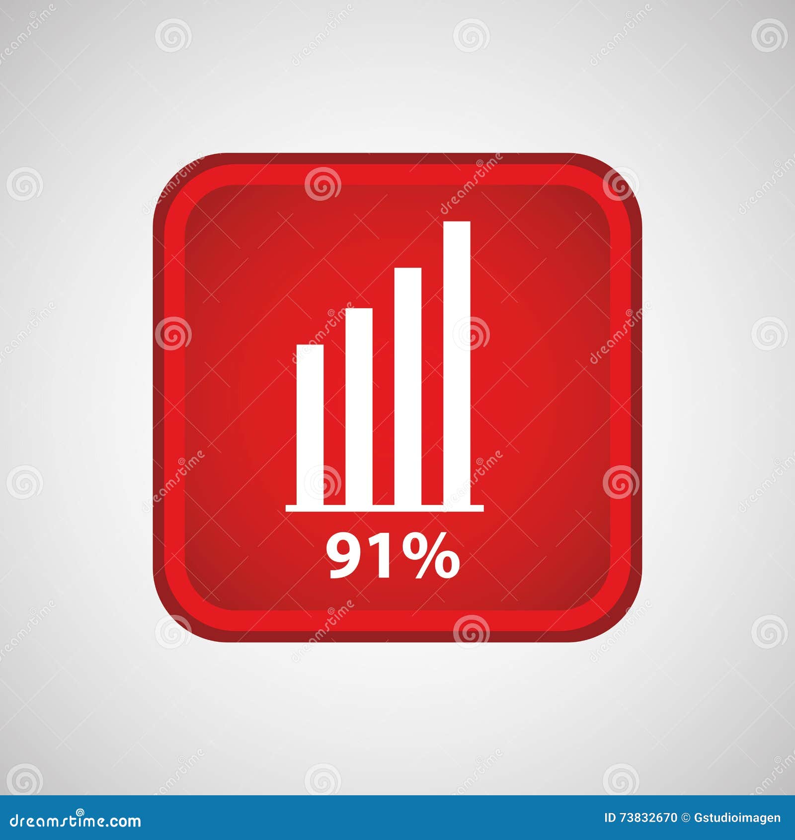 Statistics in Square Button Isolated Icon Design Stock Photo - Image of ...