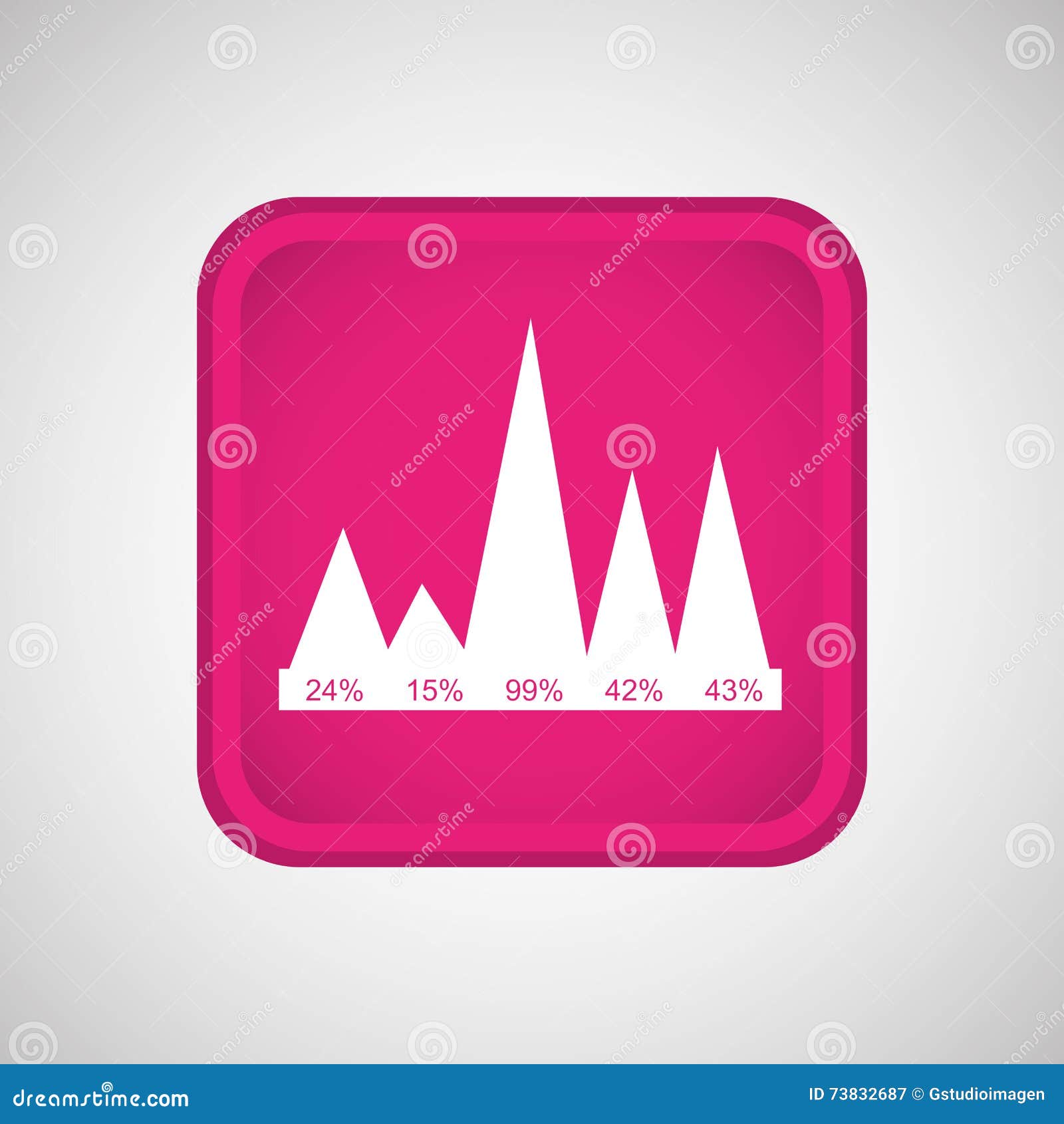Statistics in Square Button Isolated Icon Design Stock Image - Image of ...