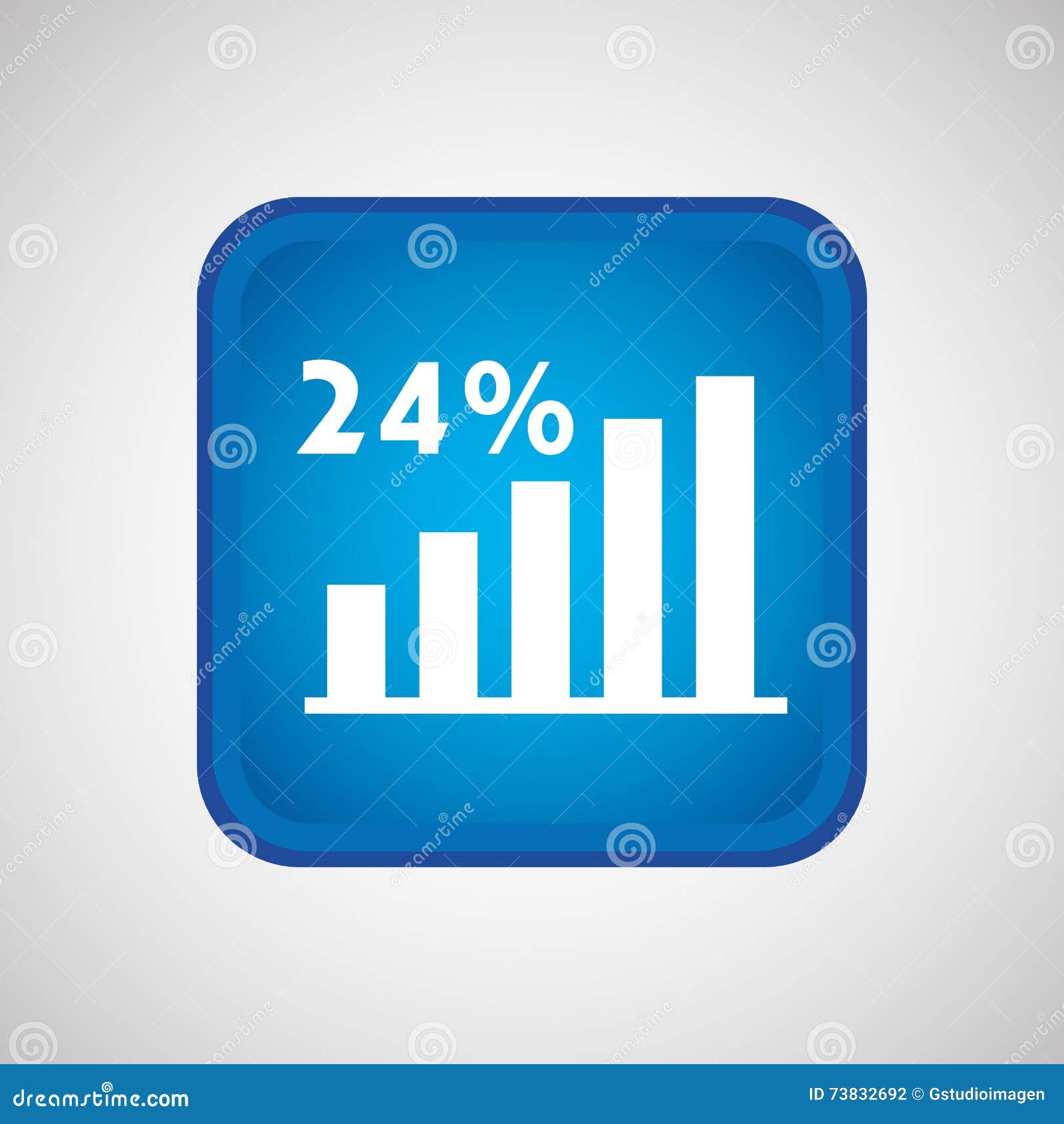 Statistics in Square Button Isolated Icon Design Stock Photo - Image of ...