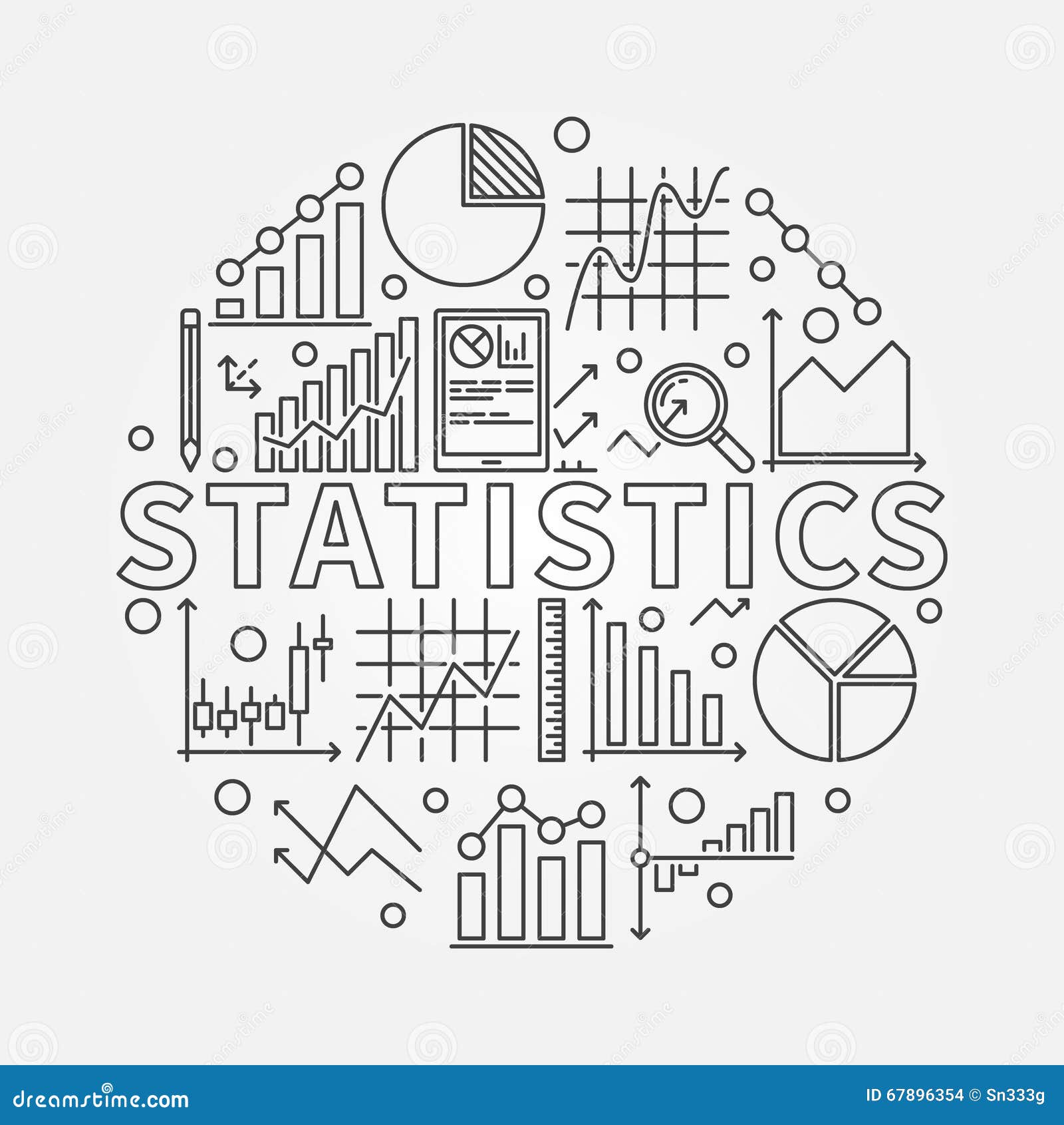 Statistics Subject Illustration Stock Vector - Illustration of analysis ...