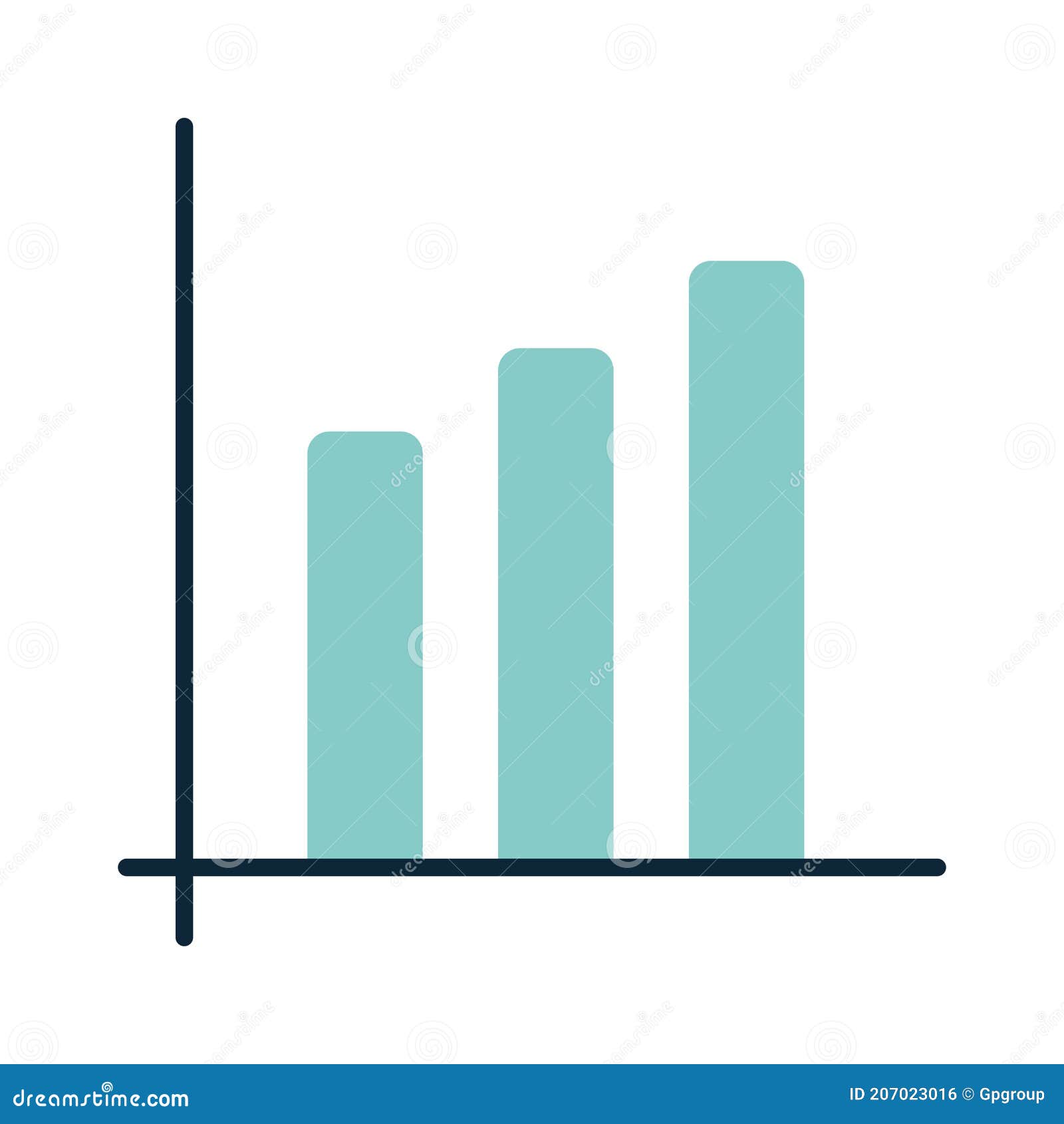 Statistics with Three Blue Bars Stock Illustration - Illustration of ...