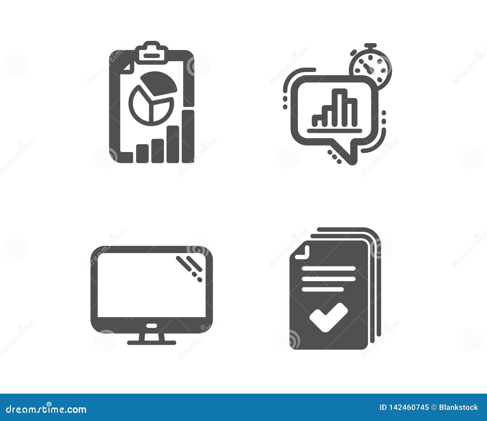 Statistics Timer, Exam Time And Ab Testing Icons Set. Video Camera Sign ...
