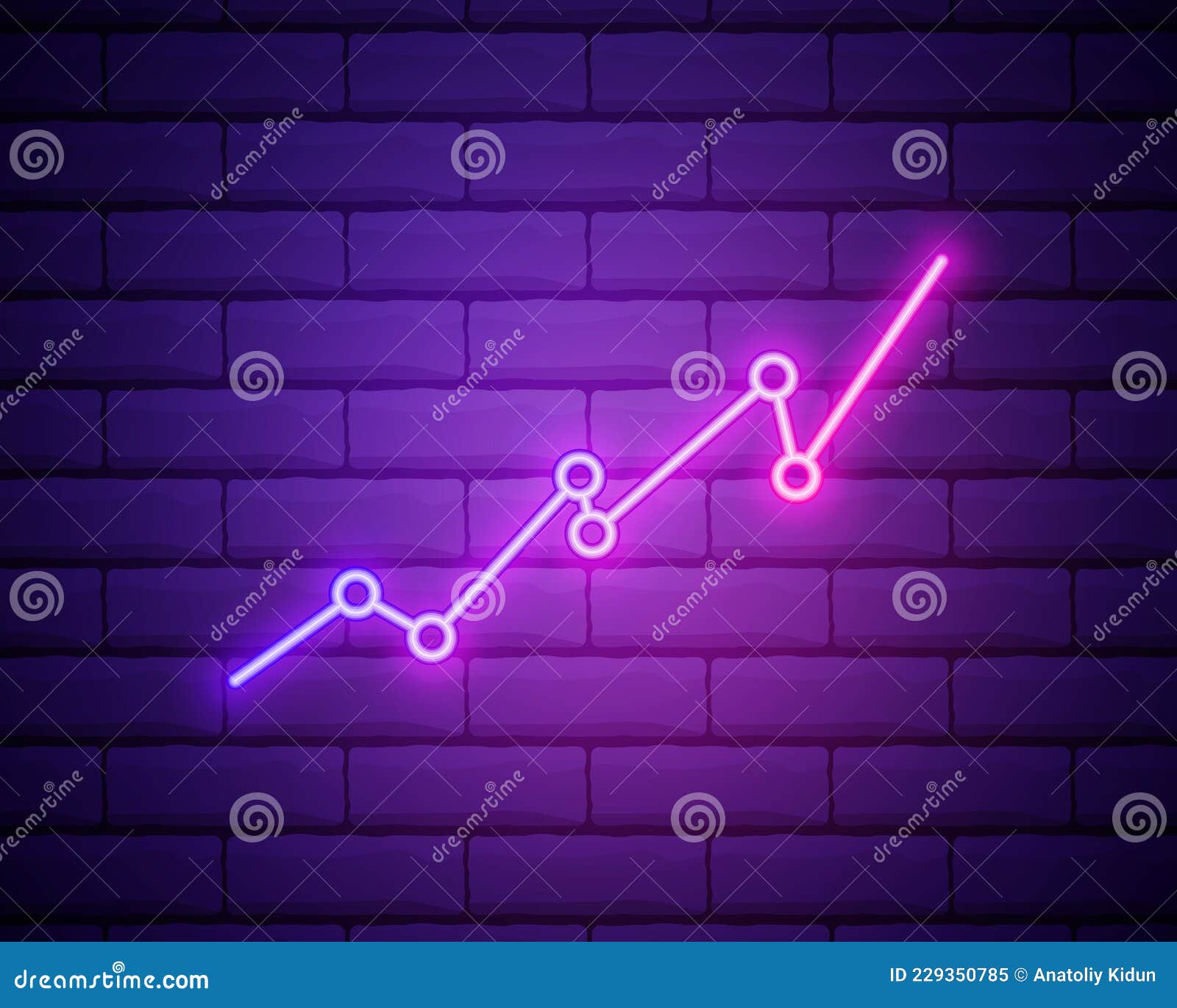 Statistics Up Arrow Neon Icon. Elements of Online and Web Set Stock ...