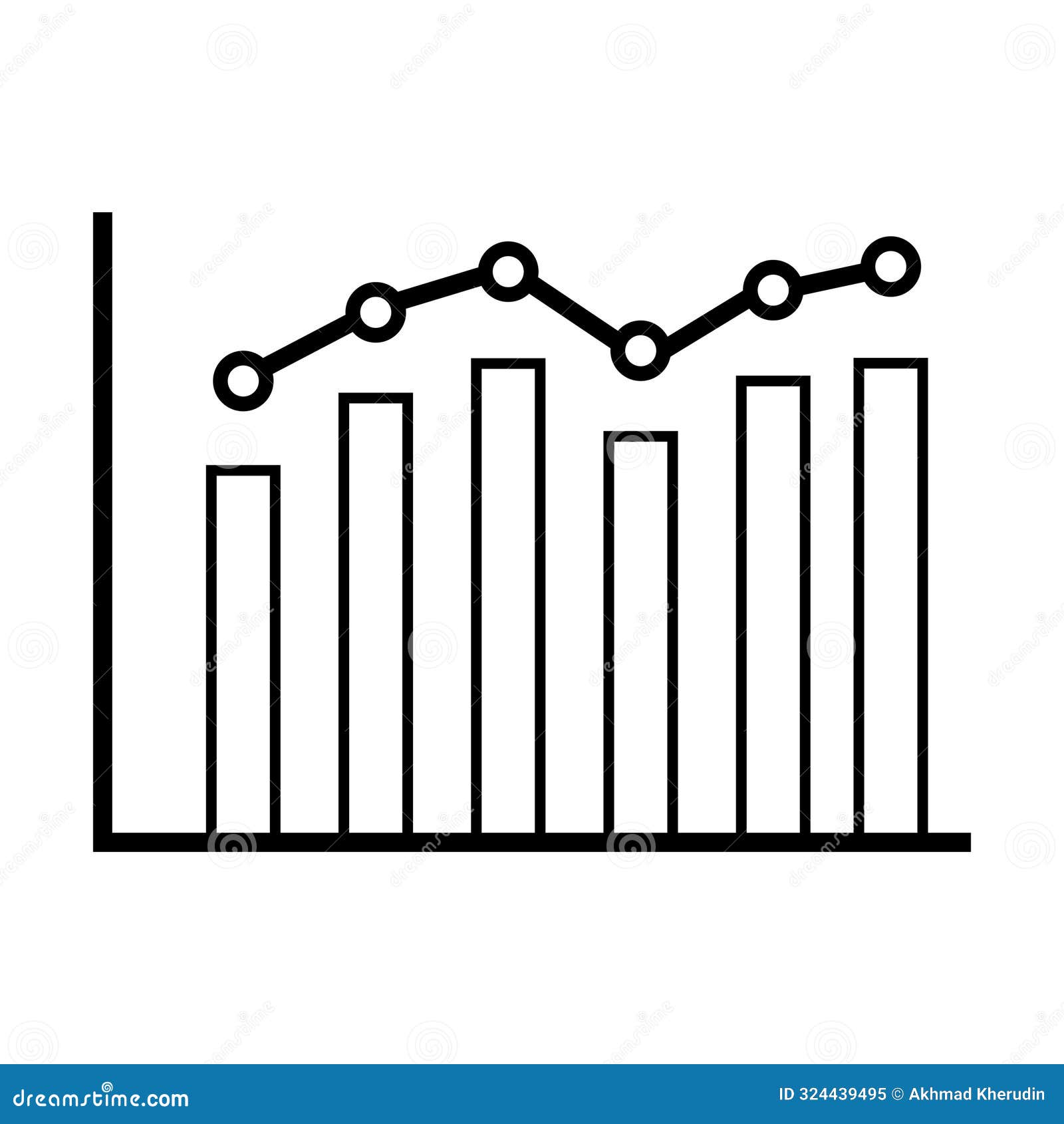 Statistics vector icon stock illustration. Illustration of line - 324439495