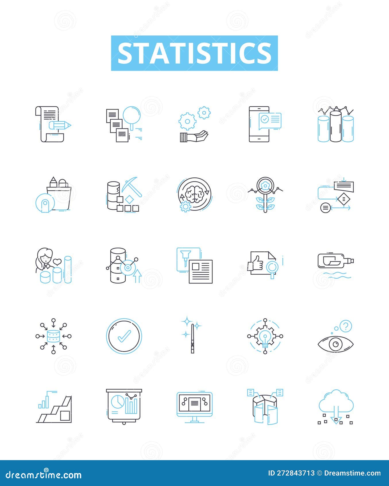 Statistics Vector Line Icons Set. Statistic, Analytics, Data, Variables ...