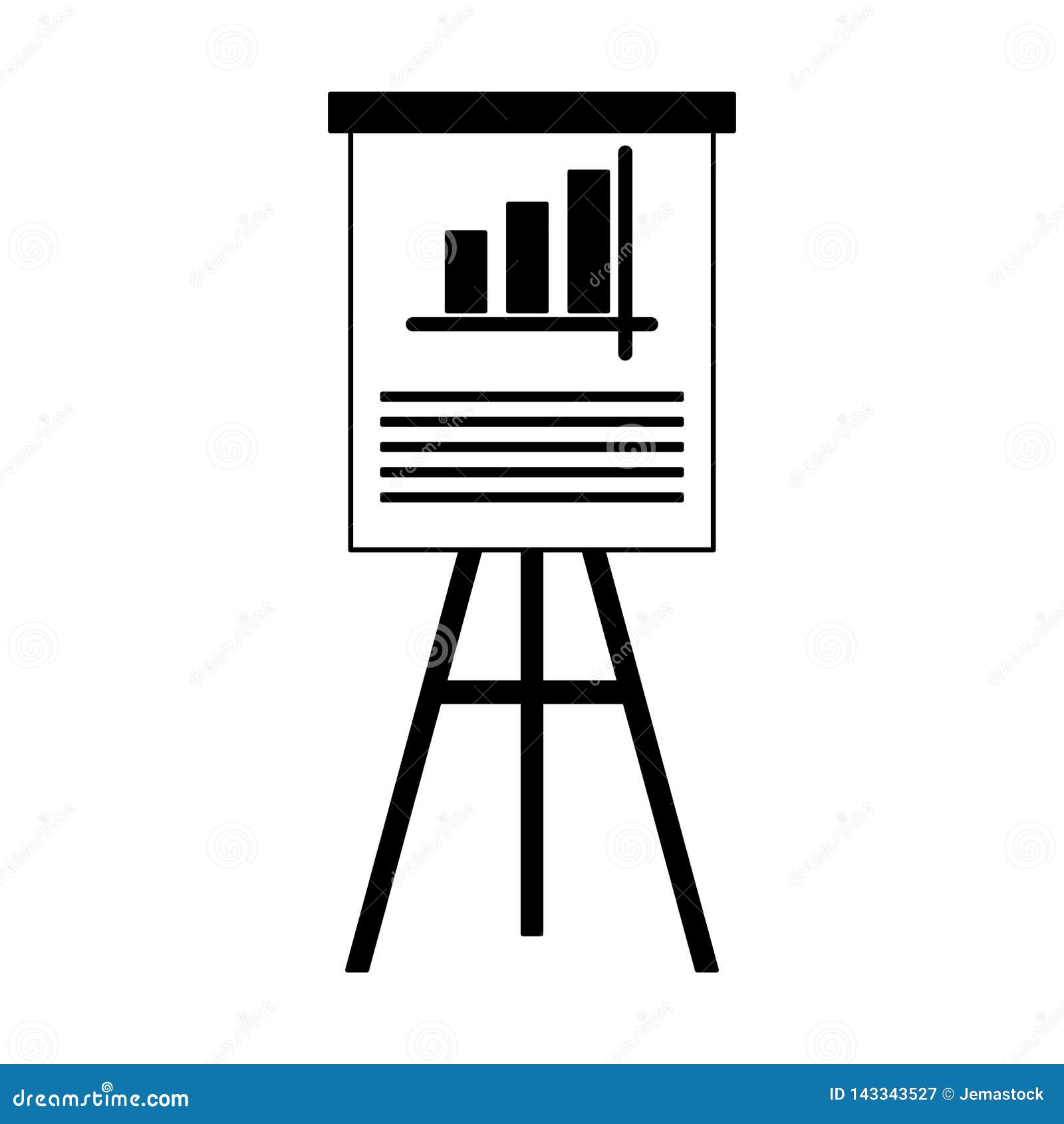 Statistics on Whiteboard in Black and White Stock Vector - Illustration ...