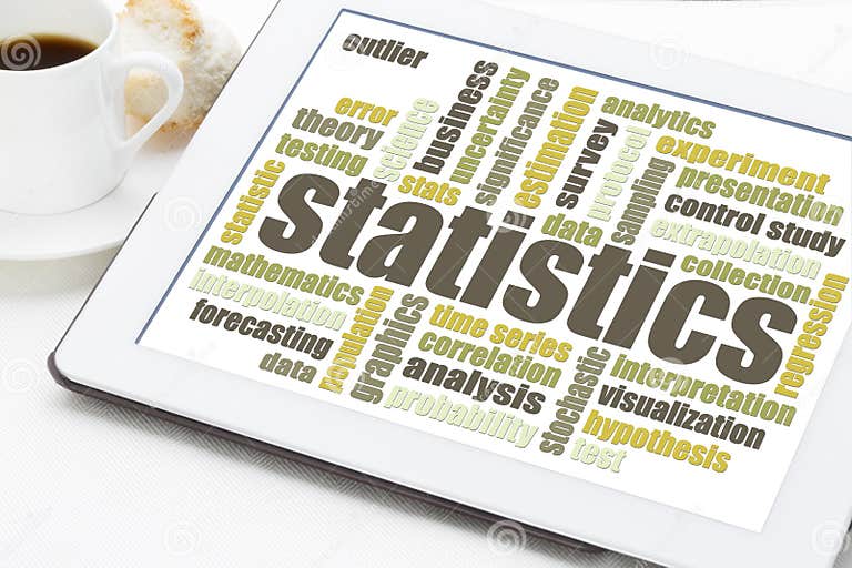 Statistics Word Cloud on Tablet Stock Photo - Image of test, hypothesis ...