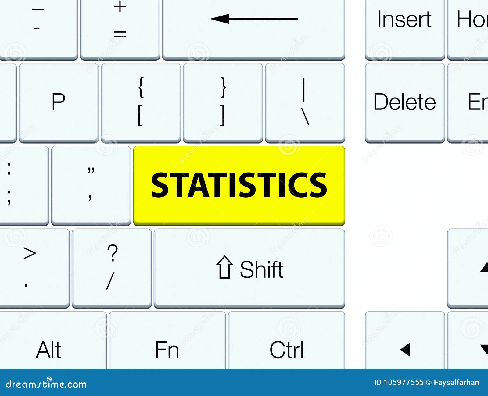 Statistics Yellow Keyboard Button Stock Illustration - Illustration of ...