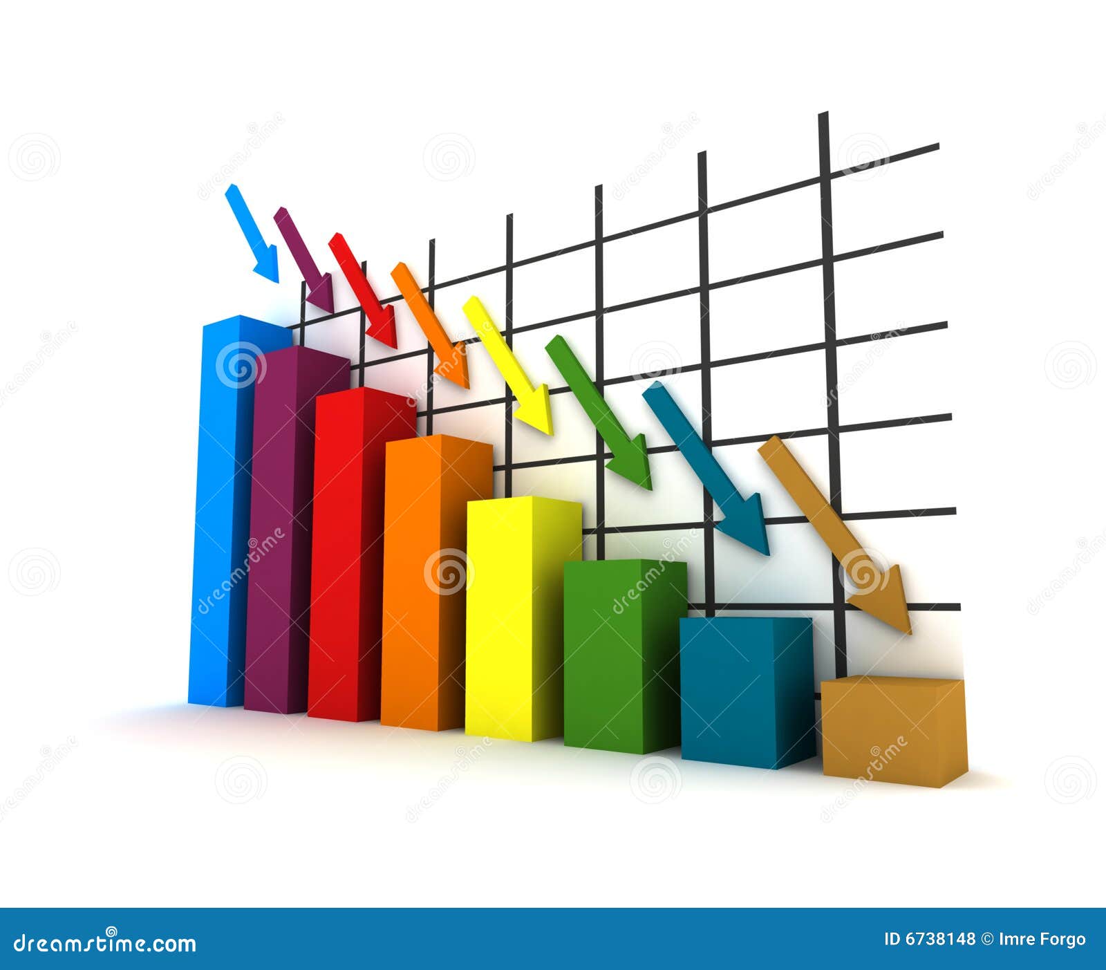 Statistiques 3d illustration stock. Illustration du grille - 6738148