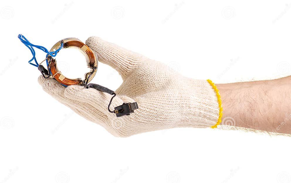 Stator Motor of the Hand Isolation Stock Image - Image of concept ...