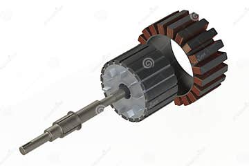 Stator and Rotor for Electric Generator Exploded View 3D Rendering ...