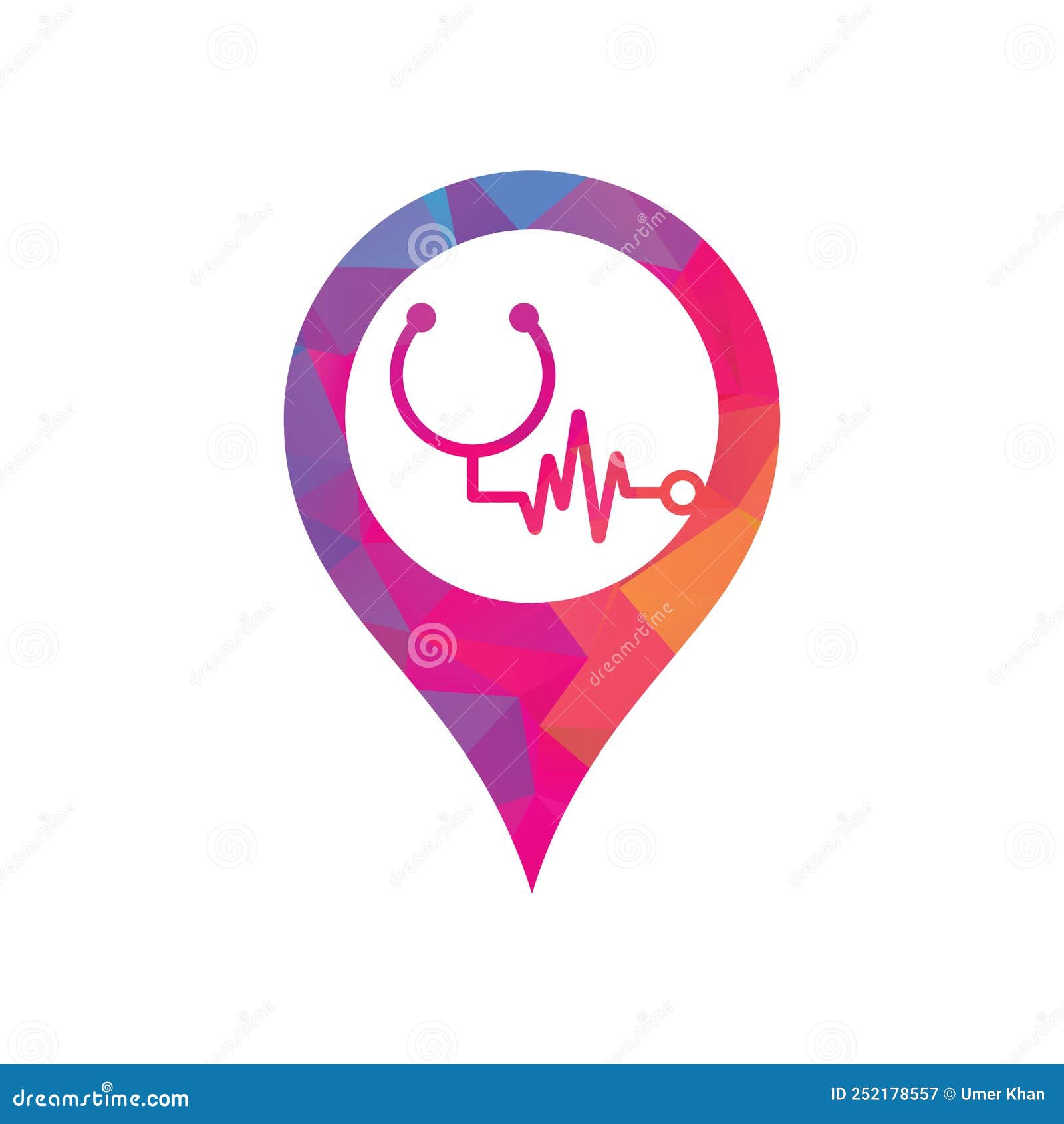 Statoscope Pulse Map Pin Shape Concept Logo Vector Illustration ...
