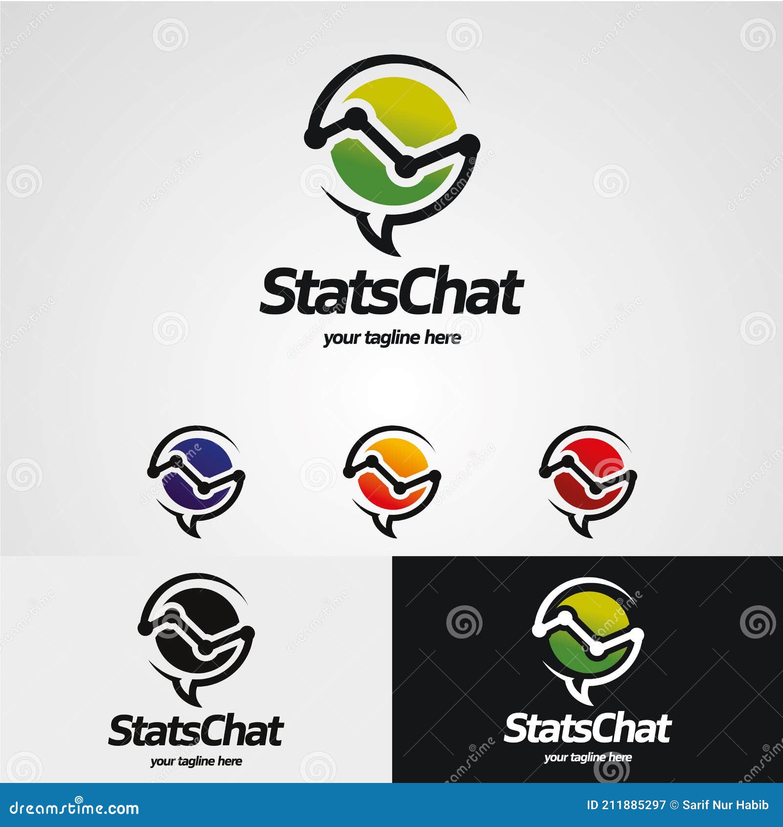 Stats Chat Logo Designs Template Stock Vector - Illustration of brand ...