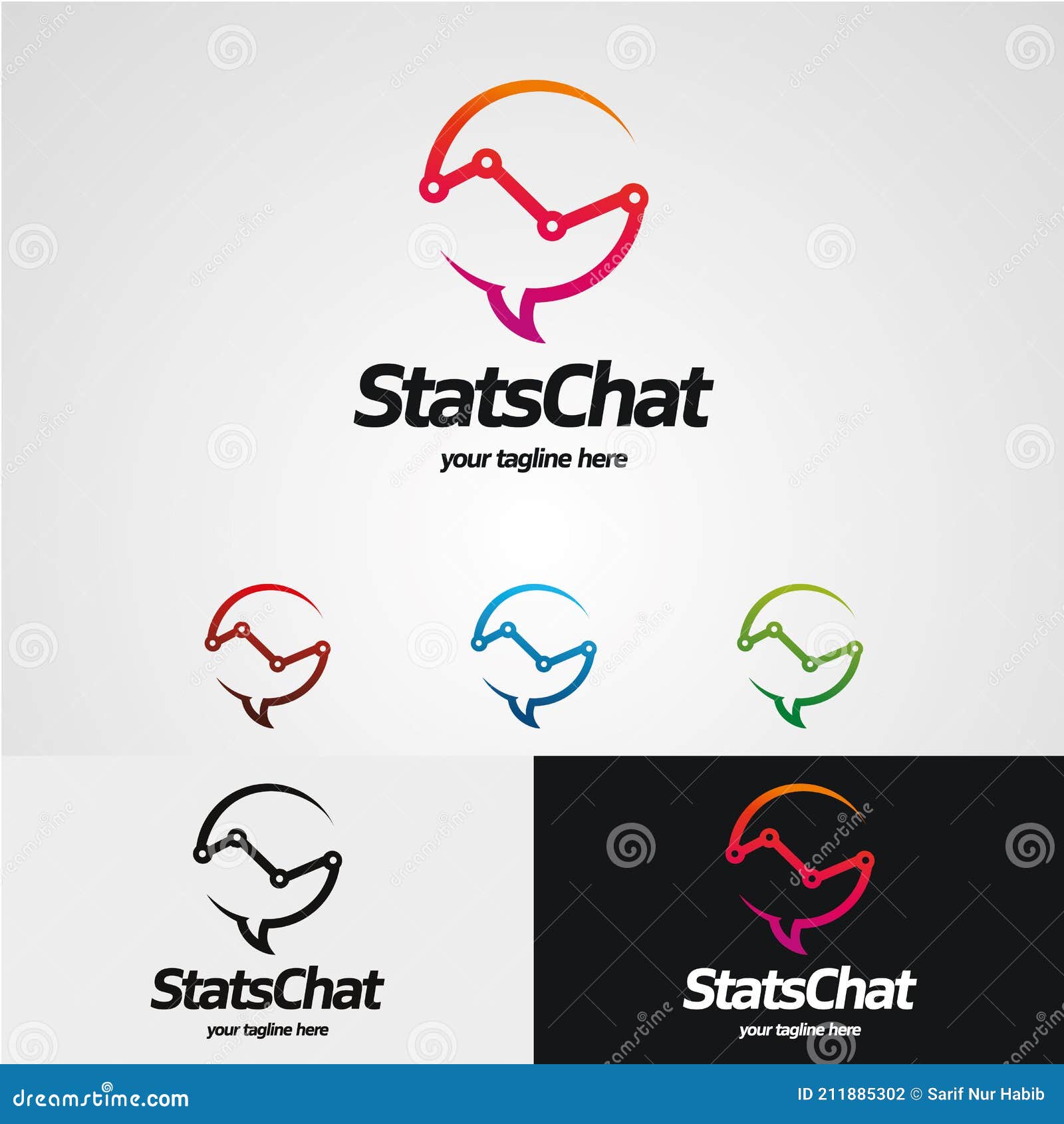 Stats Chat Logo Designs Template Stock Vector - Illustration of chart ...