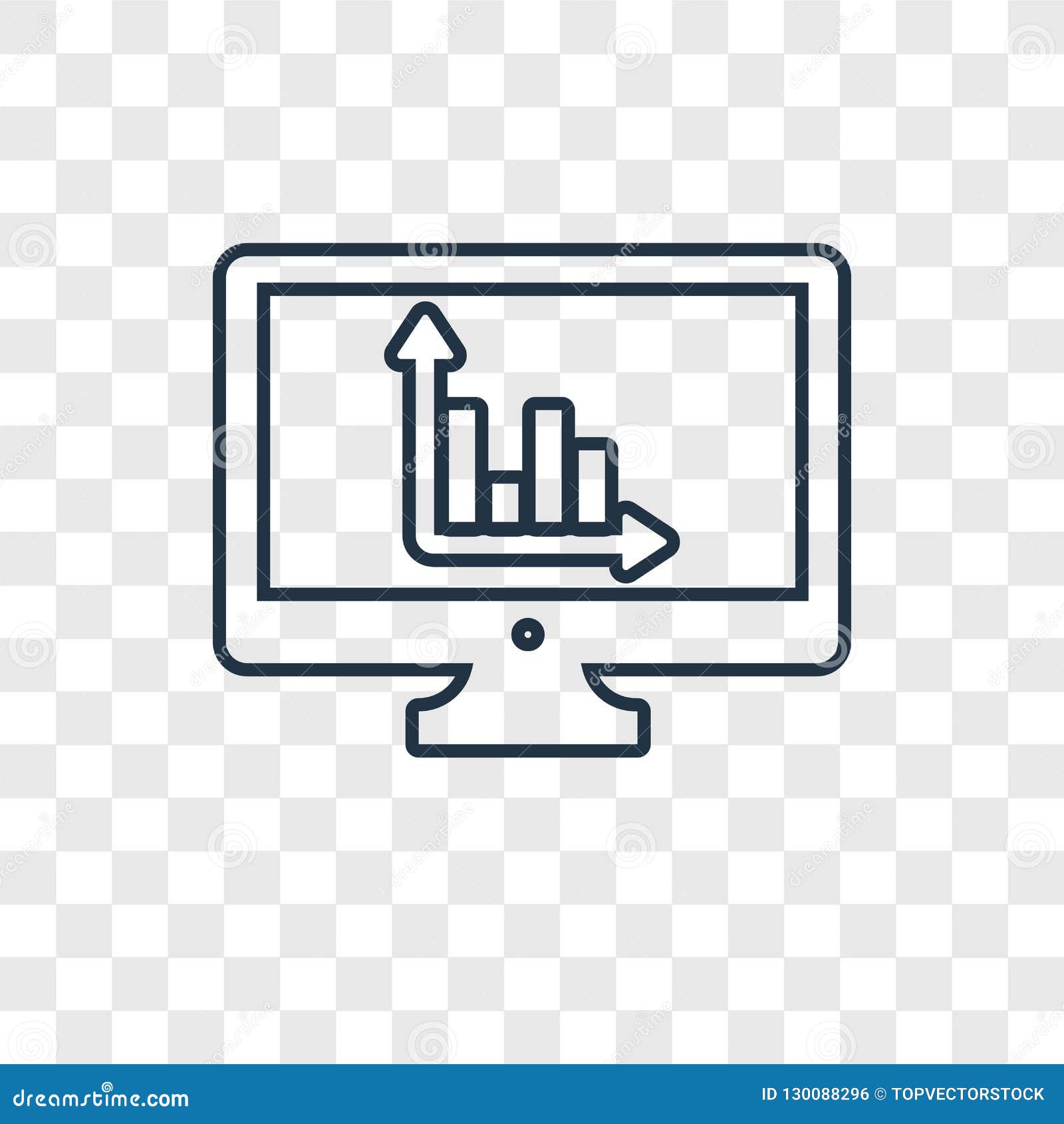 Stats Concept Vector Linear Icon Isolated on Transparent Background ...