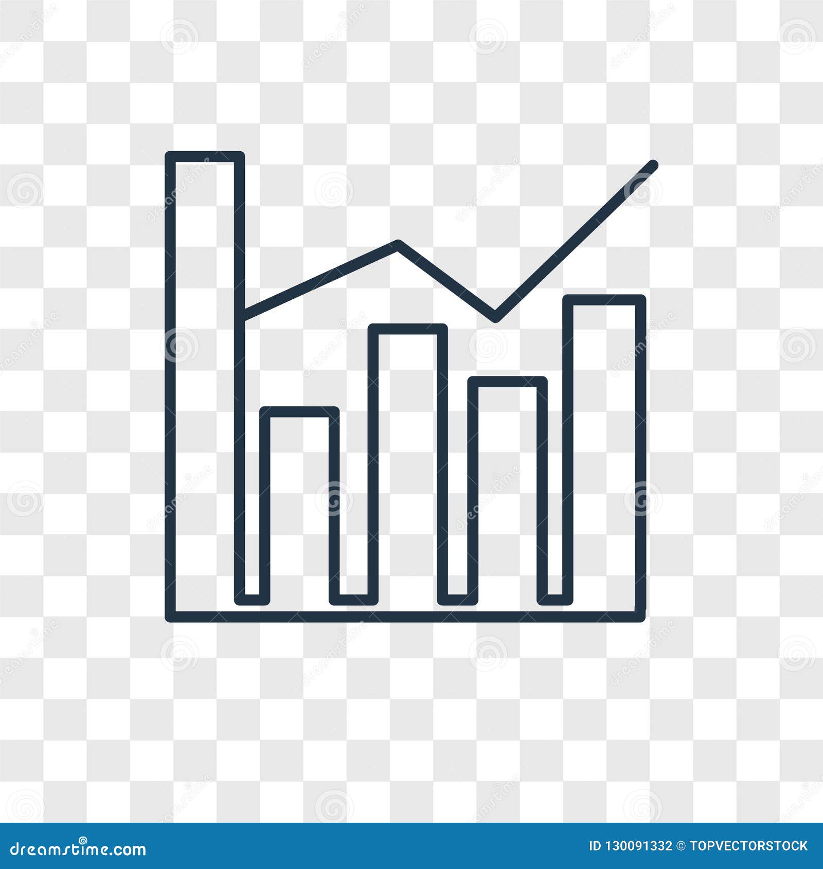 Stats Concept Vector Linear Icon Isolated on Transparent Background ...