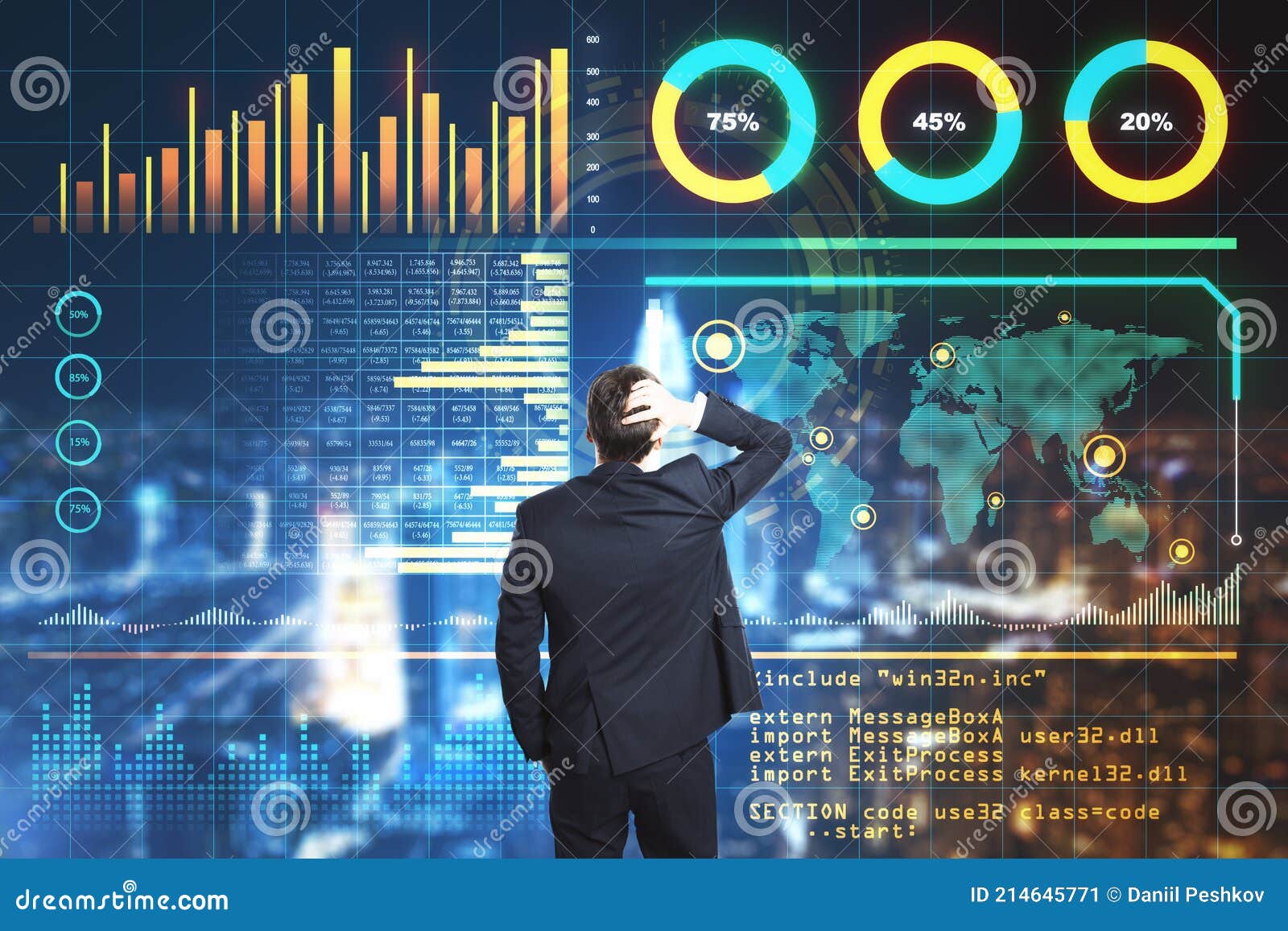 Stats Data Concept with Businessman Stock Illustration - Illustration ...
