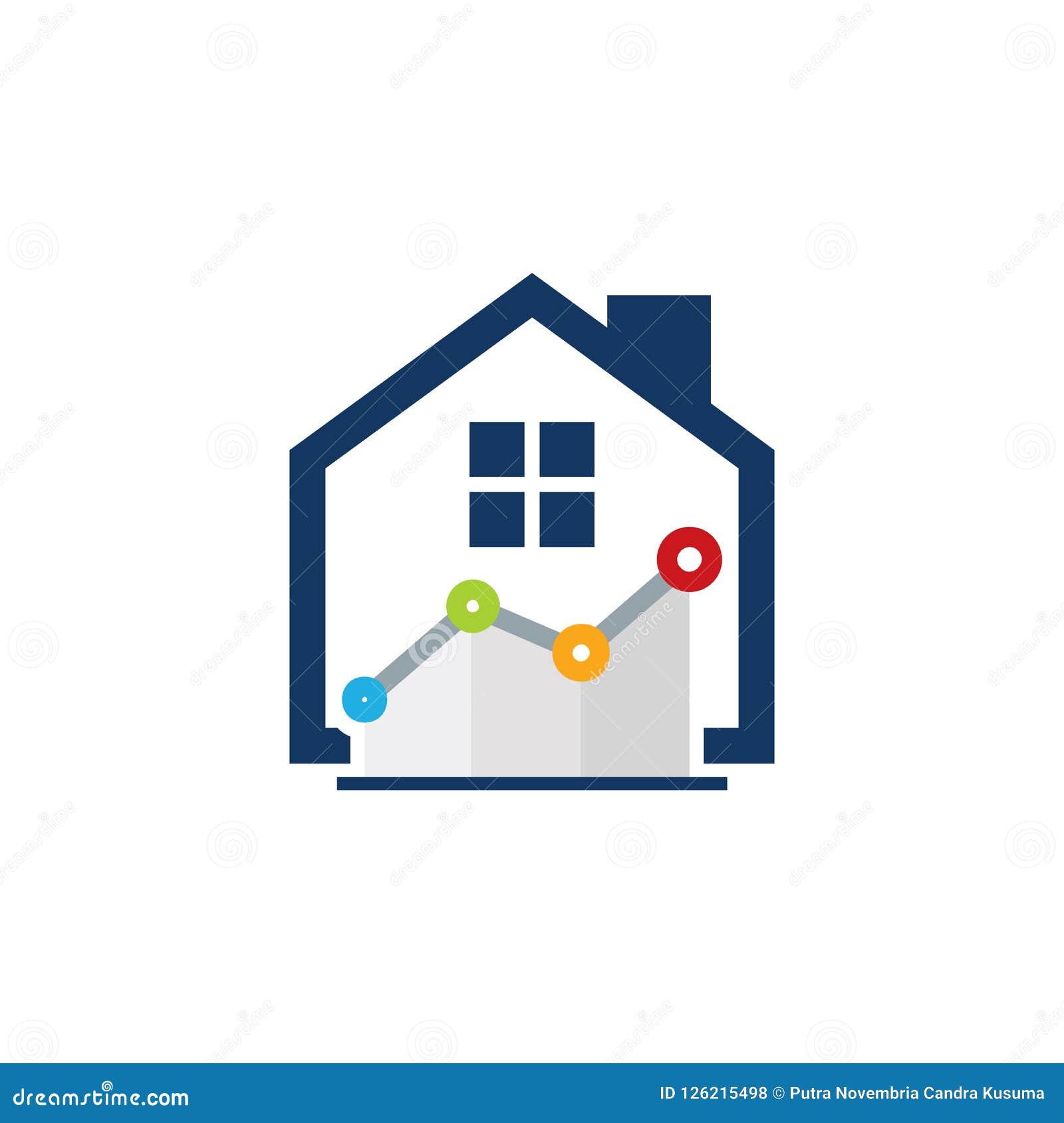 Stats House Logo Icon Design Stock Illustration - Illustration of ...