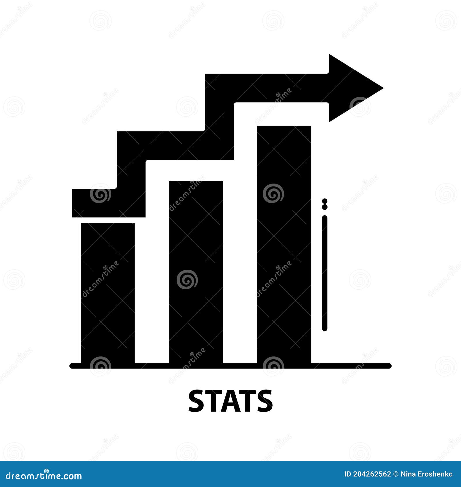 Stats Icon, Black Vector Sign with Editable Strokes, Concept ...