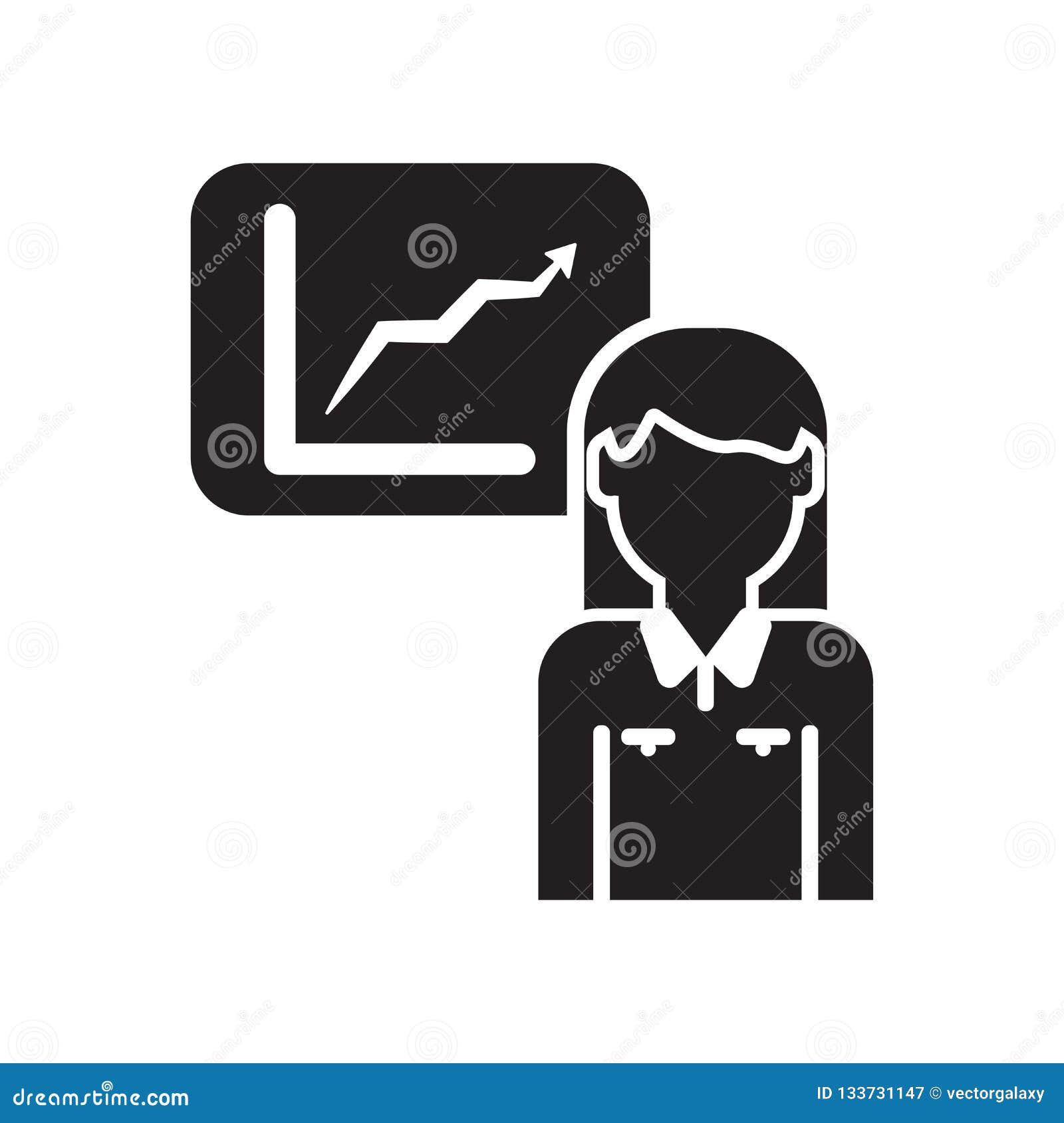 Stats Icon Isolated on White Background Stock Vector - Illustration of ...