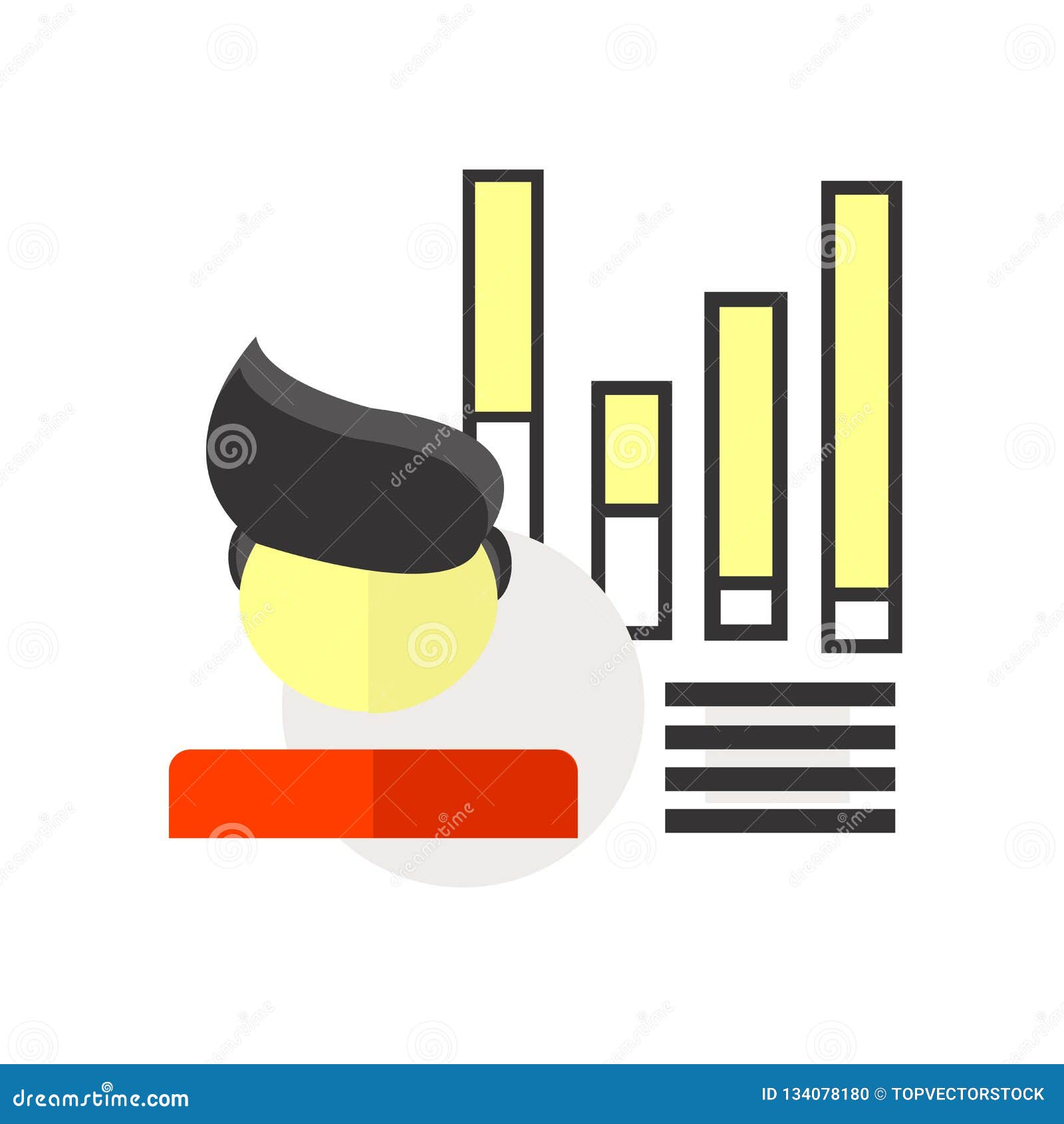 Stats Icon Vector Sign and Symbol Isolated on White Background, Stats ...