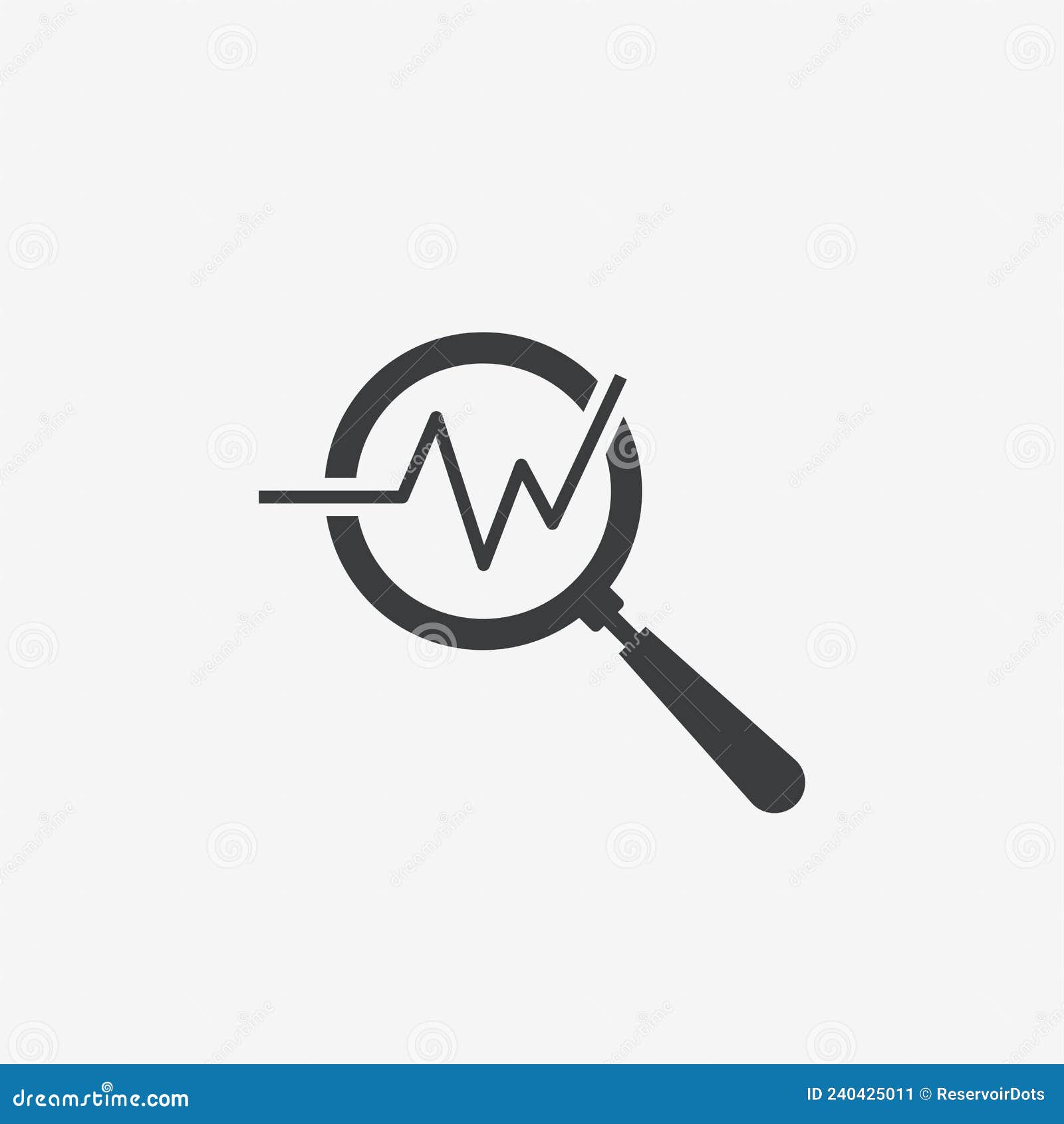 Stats Magnifying Glass Study Vector Icon Stock Vector - Illustration of ...