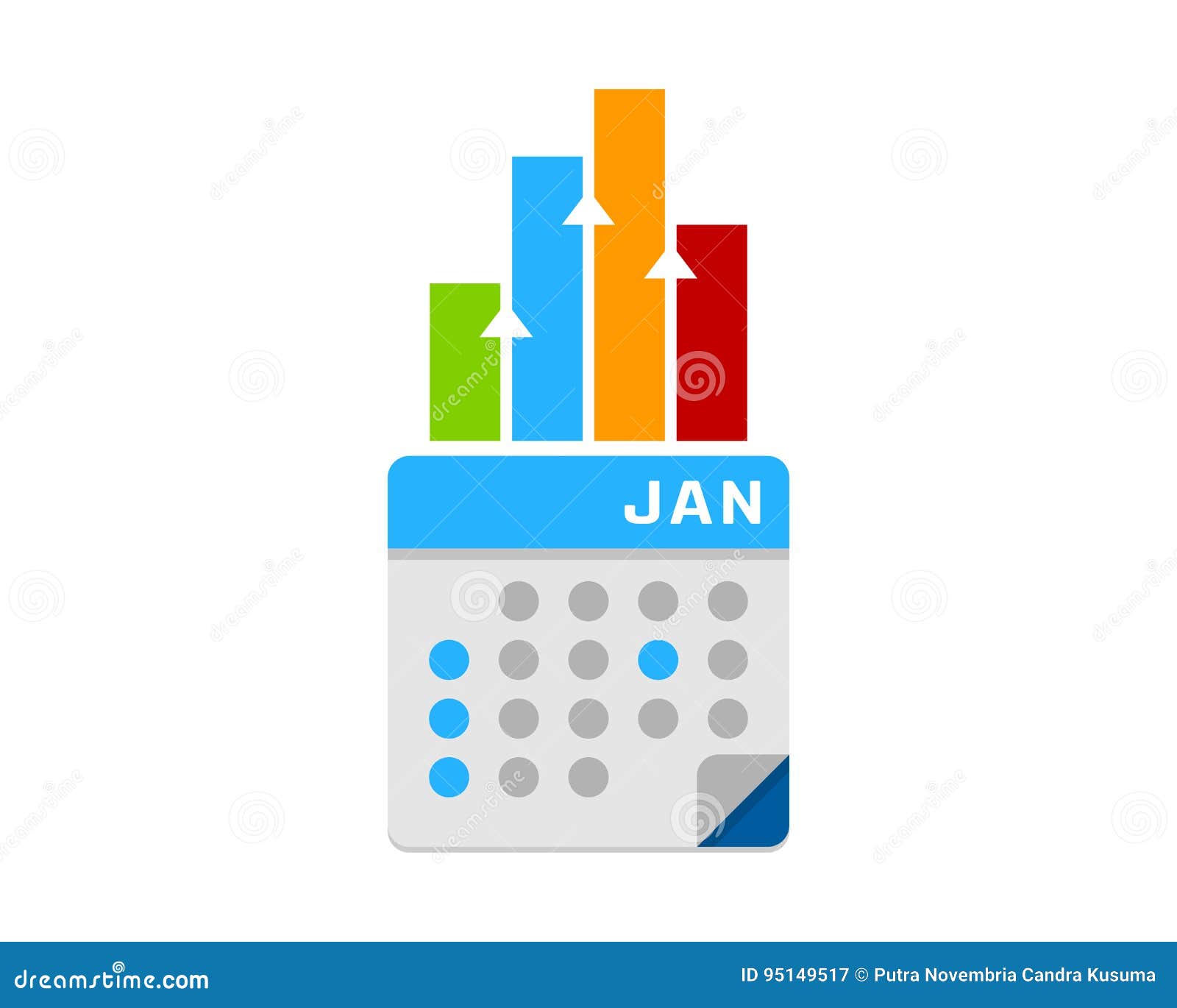 Stats Report Calendar Icon Logo Design Element Stock Vector ...