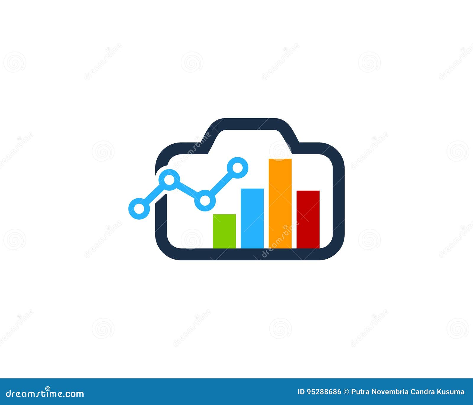 Stats Report Camera Icon Logo Design Element Stock Vector ...