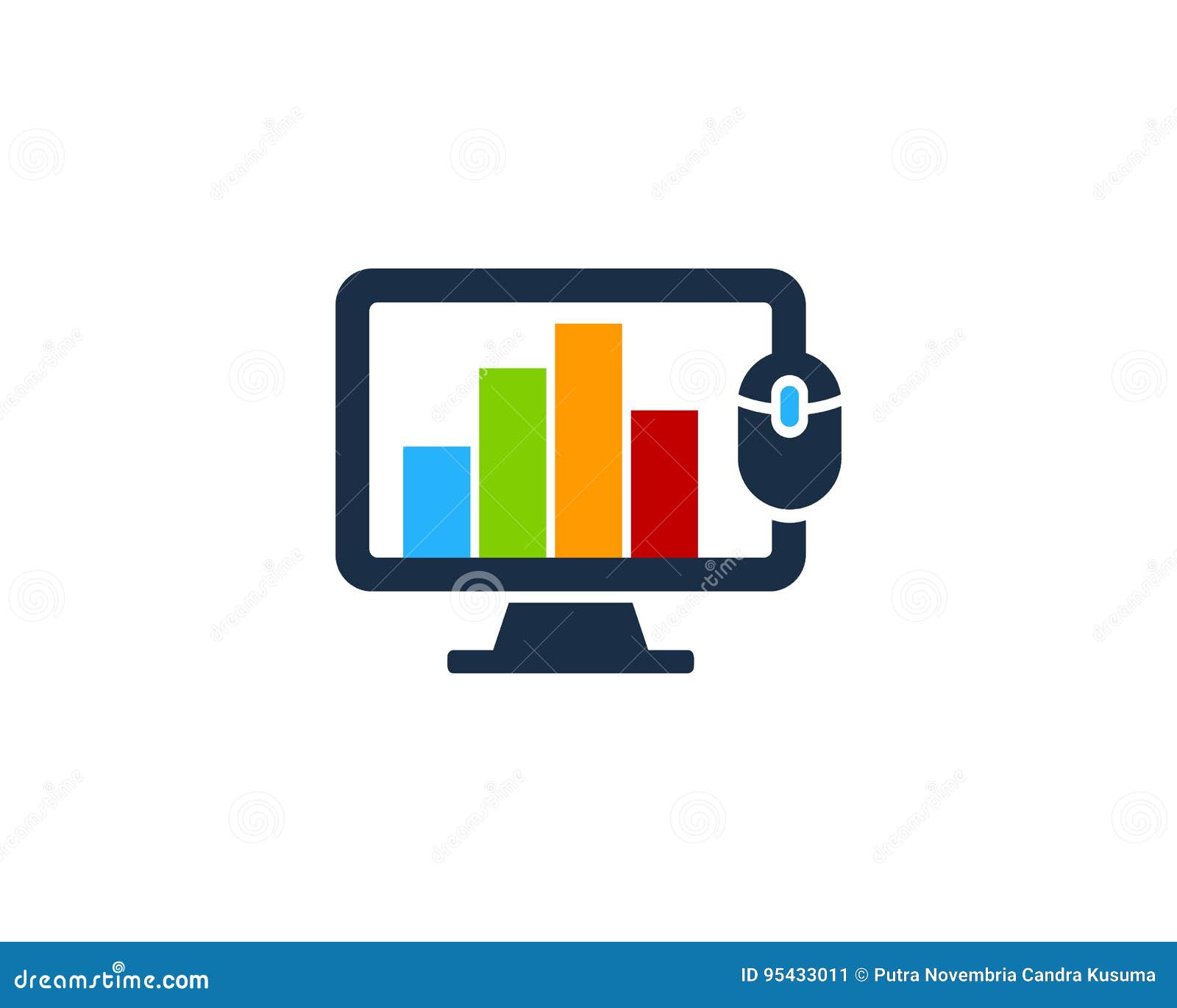Stats Report Computer Icon Logo Design Element Stock Vector ...