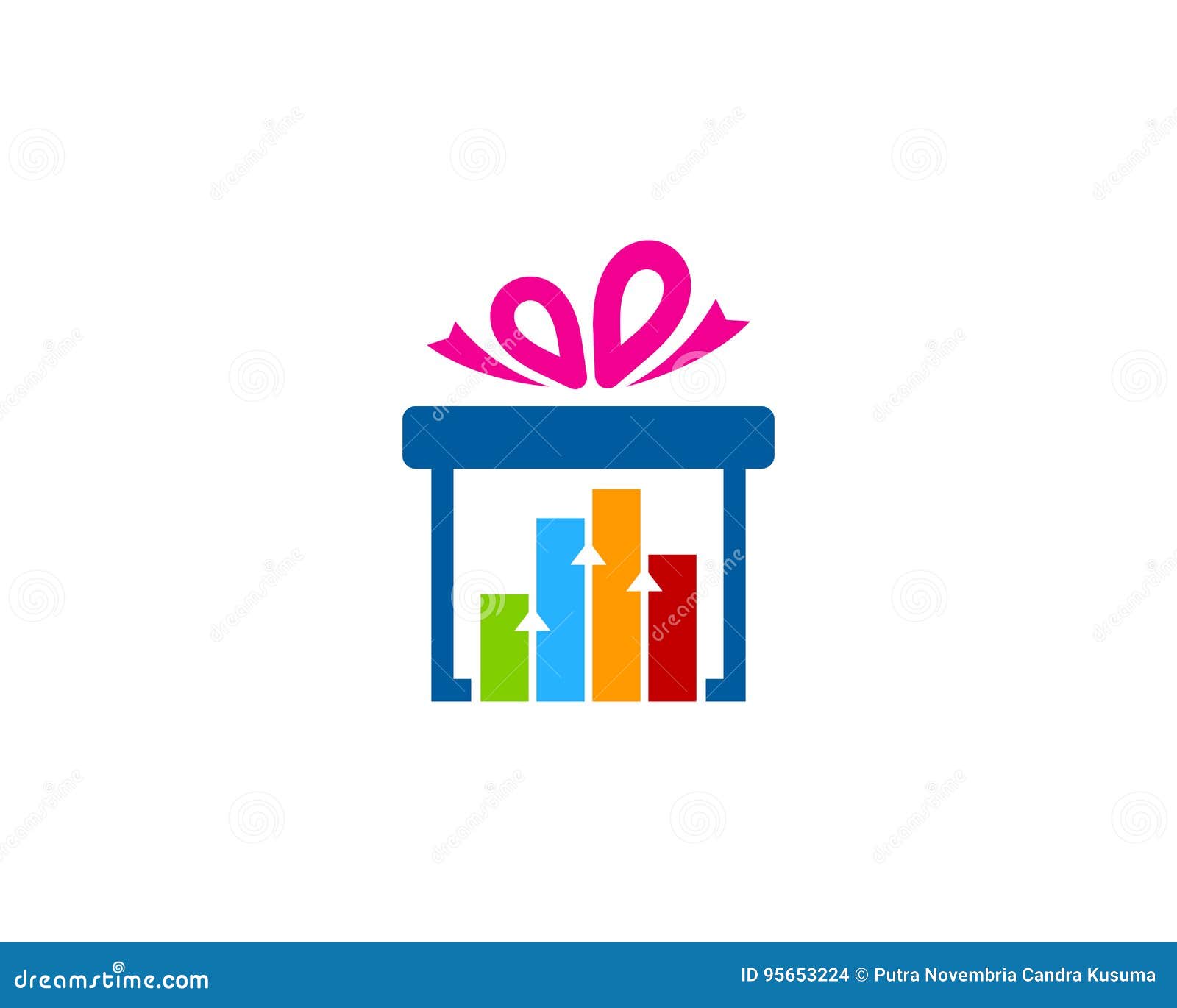 Stats Report Gift Icon Logo Design Element Stock Vector - Illustration ...