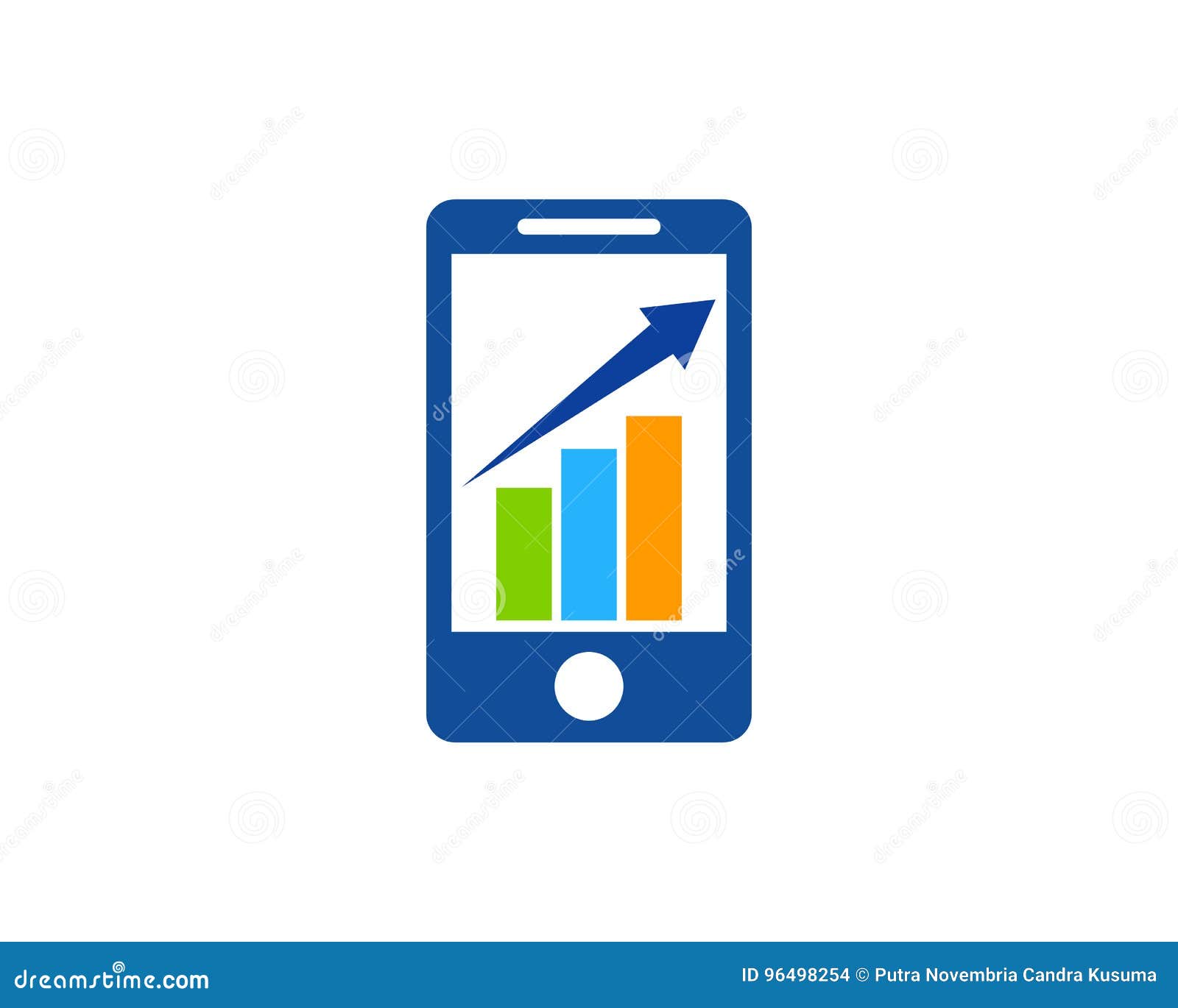 Stats Report Mobile Phone Icon Logo Design Element Stock Vector ...