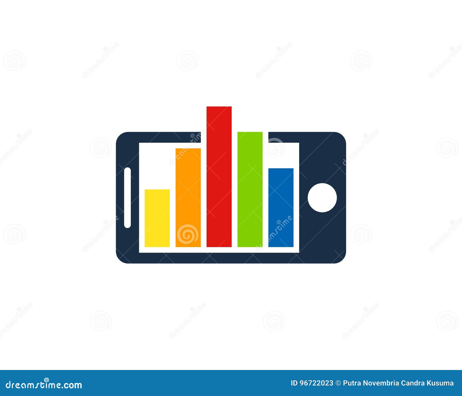 Stats Report Mobile Phone Icon Logo Design Element Stock Vector ...