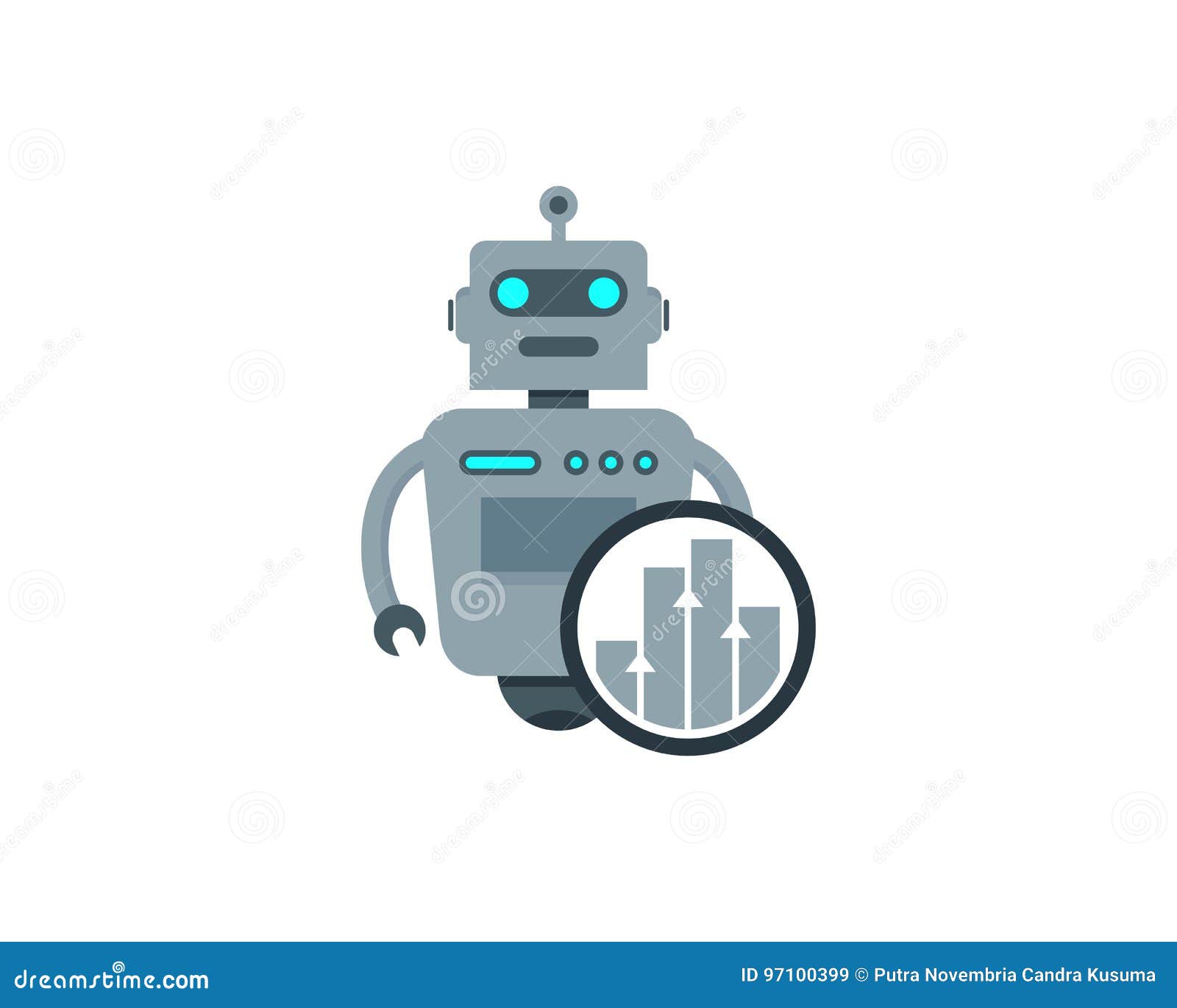 Stats Report Robot Icon Logo Design Stock Vector - Illustration of ...