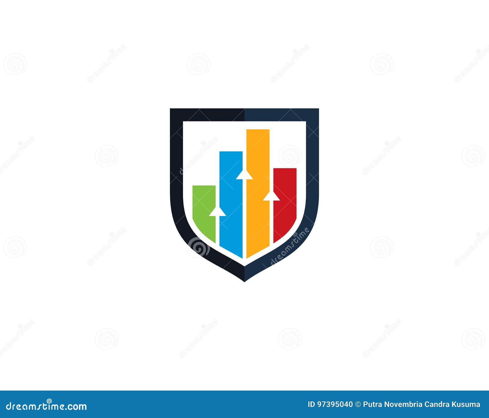 Stats Report Shield Security Icon Logo Design Element Stock Vector ...