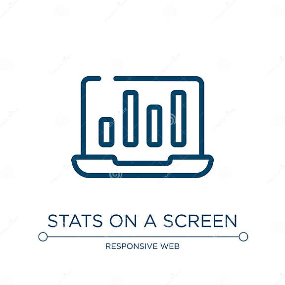 Stats on a Screen Icon. Linear Vector Illustration from Responsive Web ...