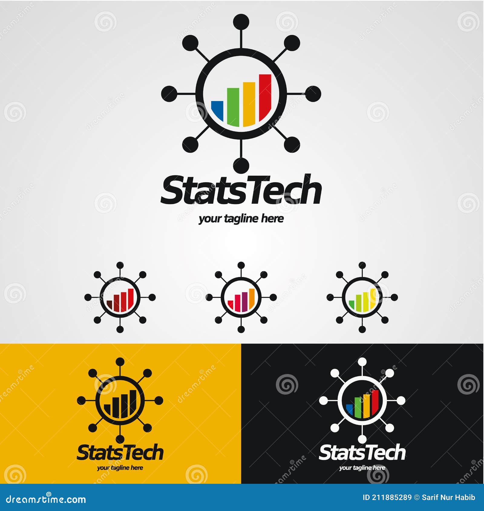 Stats Tech Logo Designs Template Stock Vector - Illustration of ...