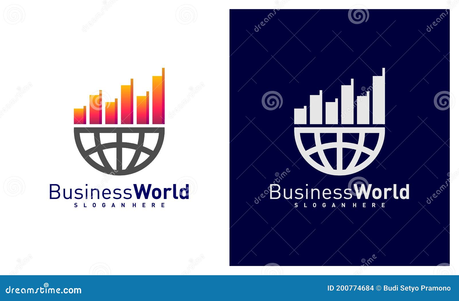 Stats World Logo Design Vector, Colorful World Logo Design Template ...
