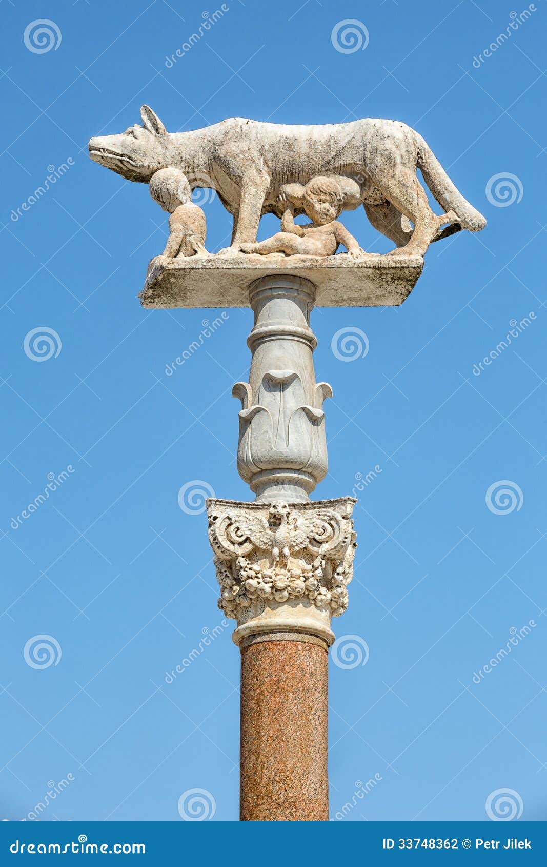 Statua Della Lupa E Bambini a Siena in Italia Fotografia Stock ...