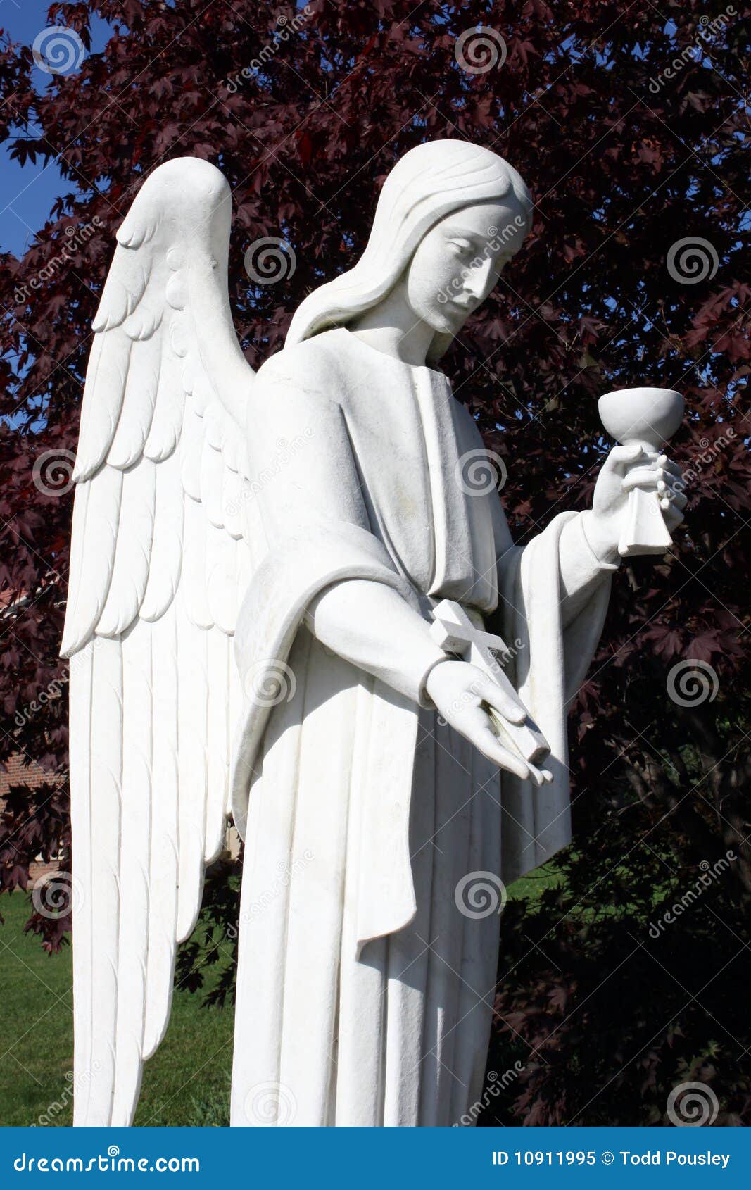 Statua di angelo immagine stock. Immagine di albero, cattolico - 10911995