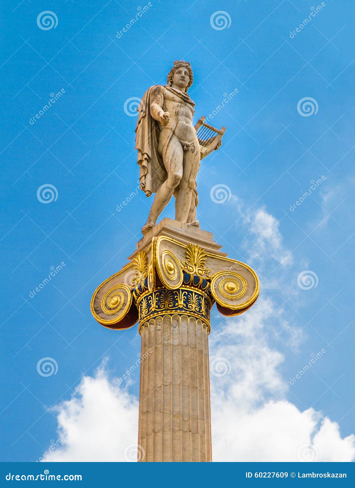 Statua Di Apollo Nell'accademia Di Atene Immagine Stock - Immagine di ...