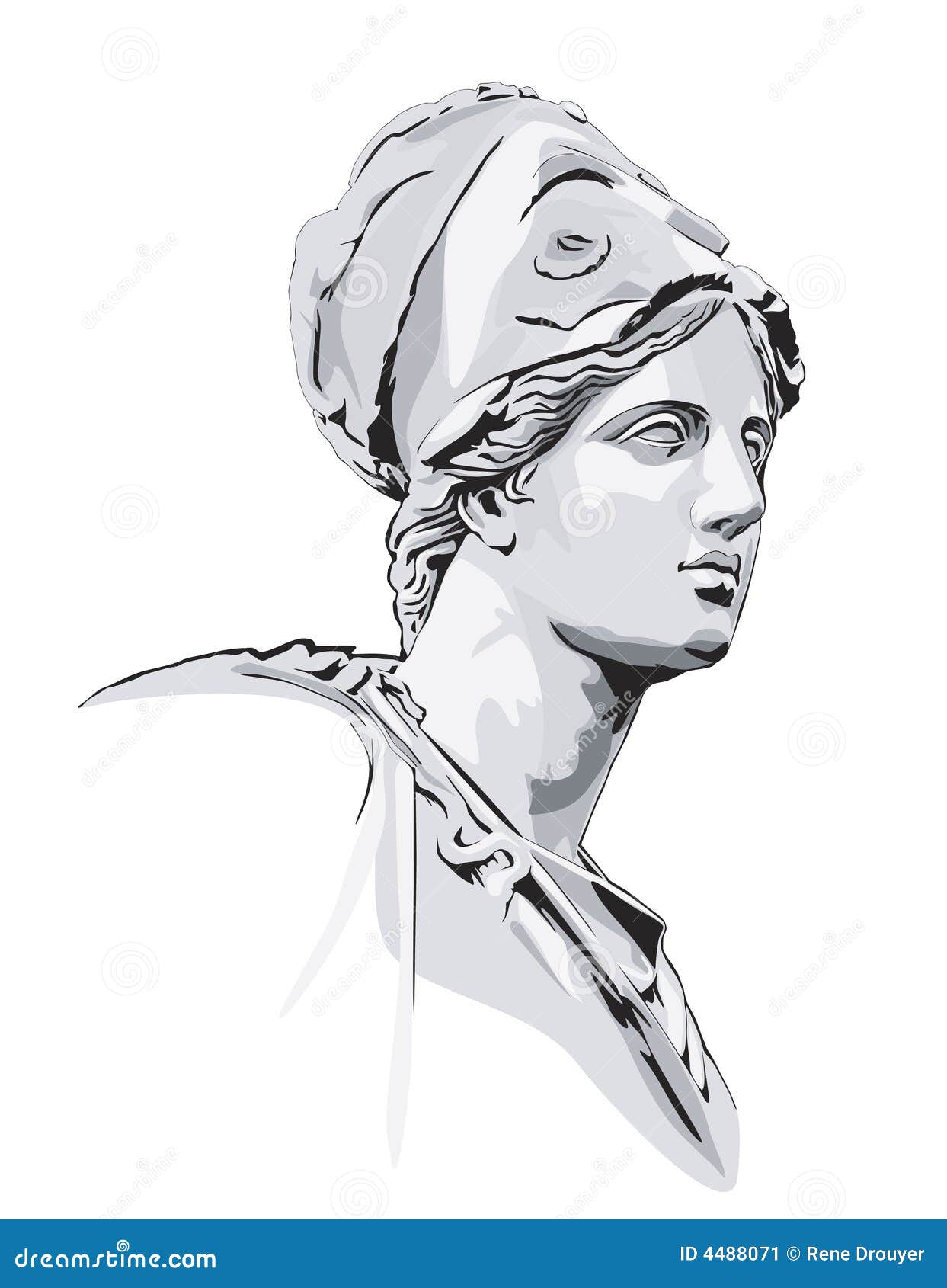 Statua greca antica illustrazione vettoriale. Illustrazione di fama ...