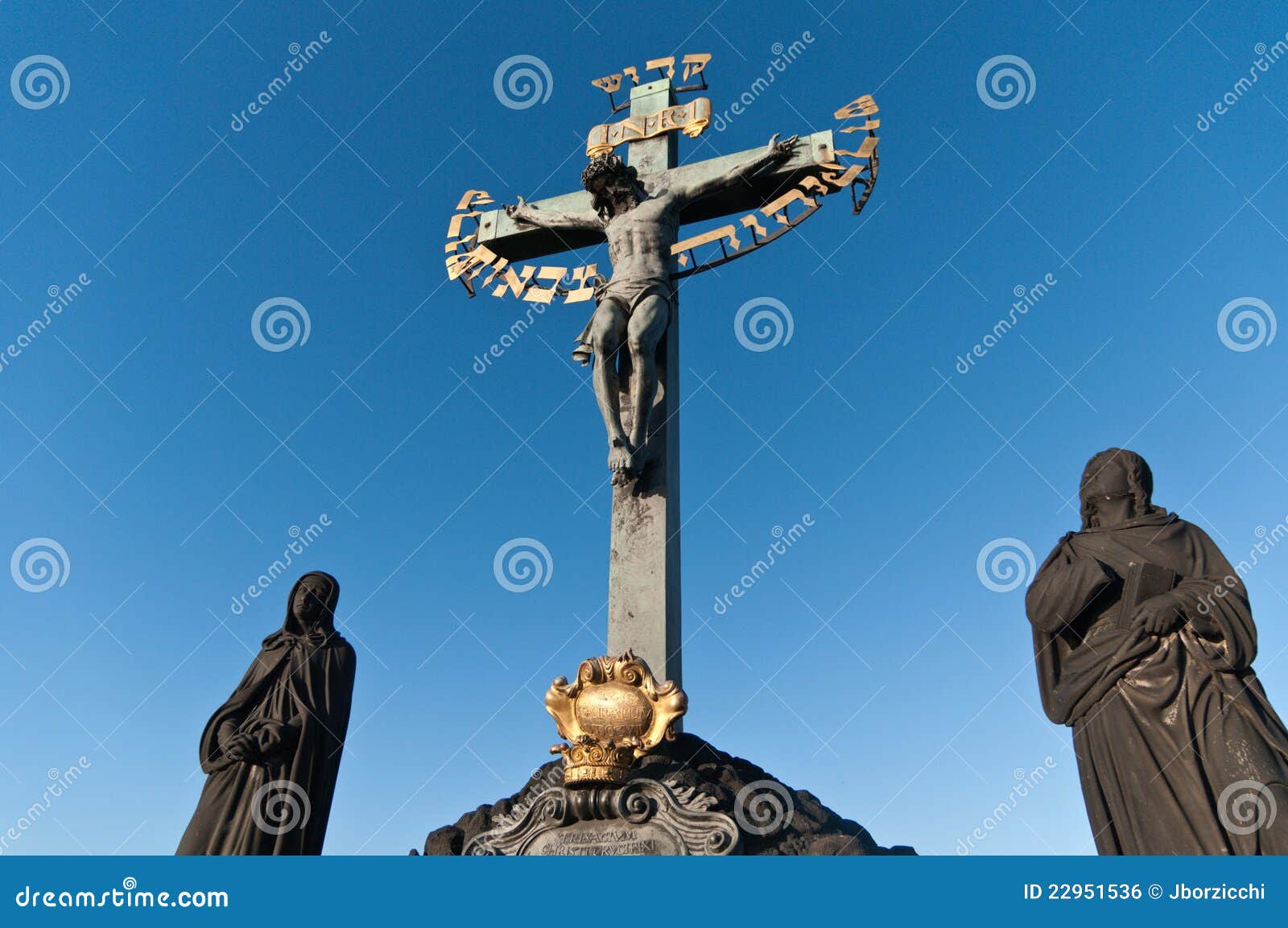 Statuary of St. Cross Calvary Stock Photo - Image of praying, europe ...