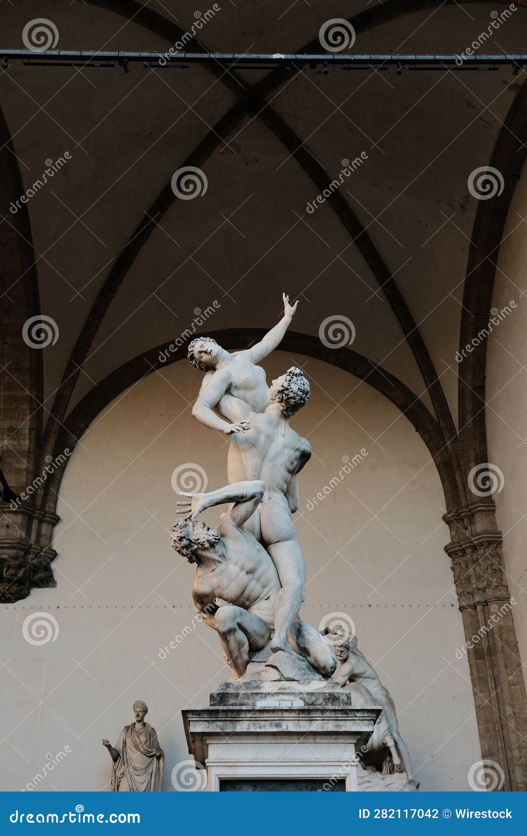 Statue of the Abduction of a Sabine Woman in Florence. Stock Photo ...